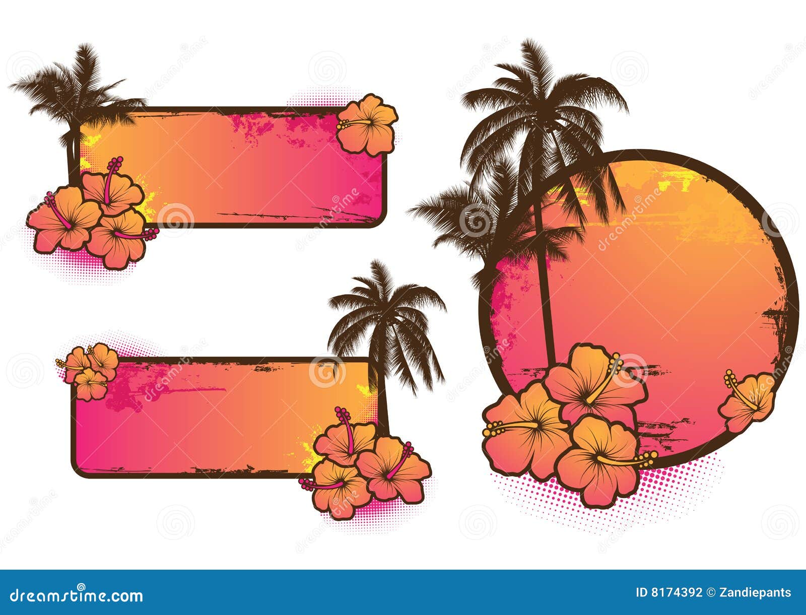 Set of tropical labels stock illustration. Illustration of splash - 8174392