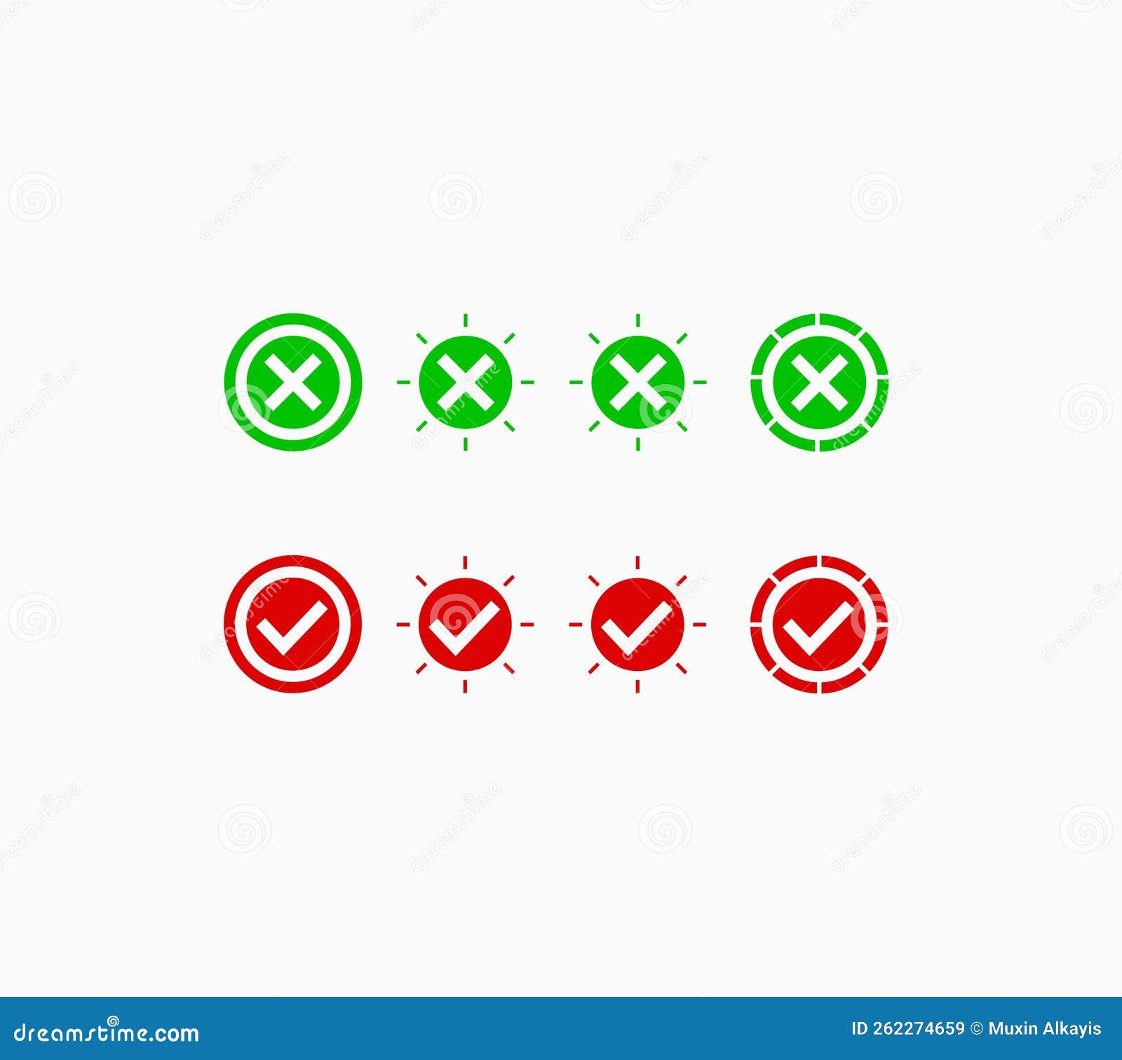 Set of True and False Icons Stock Illustration - Illustration of cross ...