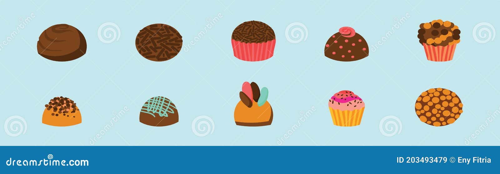 Set of Truffles Cartoon Icon Design Template with Various Models ...