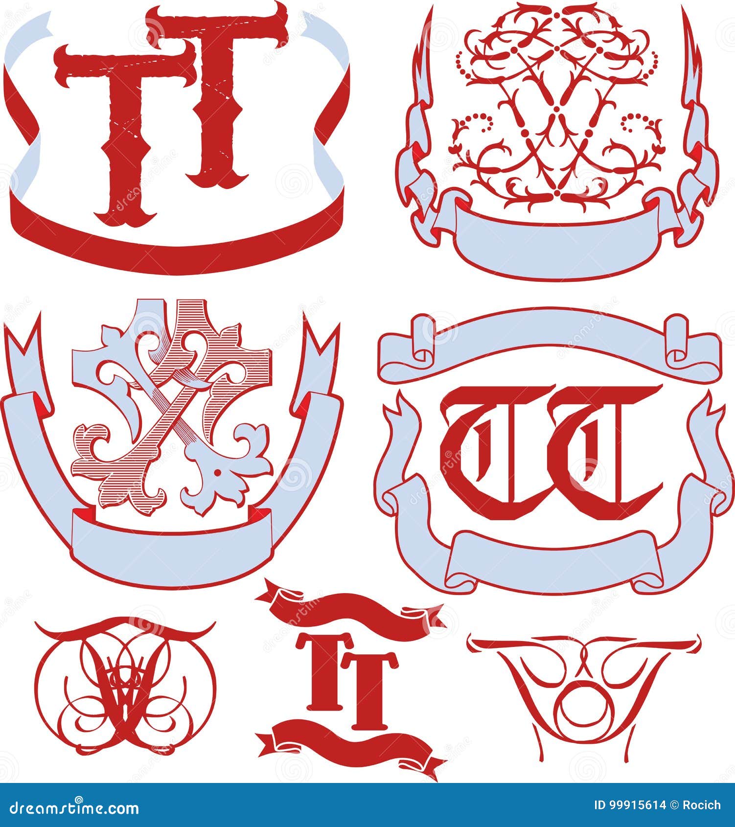 Set of TT Monograms and Emblem Templates Stock Vector - Illustration of ...