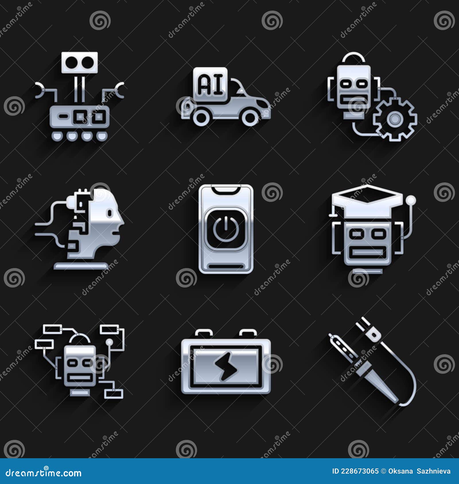 Set Turn Off Robot from Phone, Battery, Soldering Iron, Robot, for ... Set Turn Off Robot from Phone, Battery, Soldering Iron, Robot, for ...