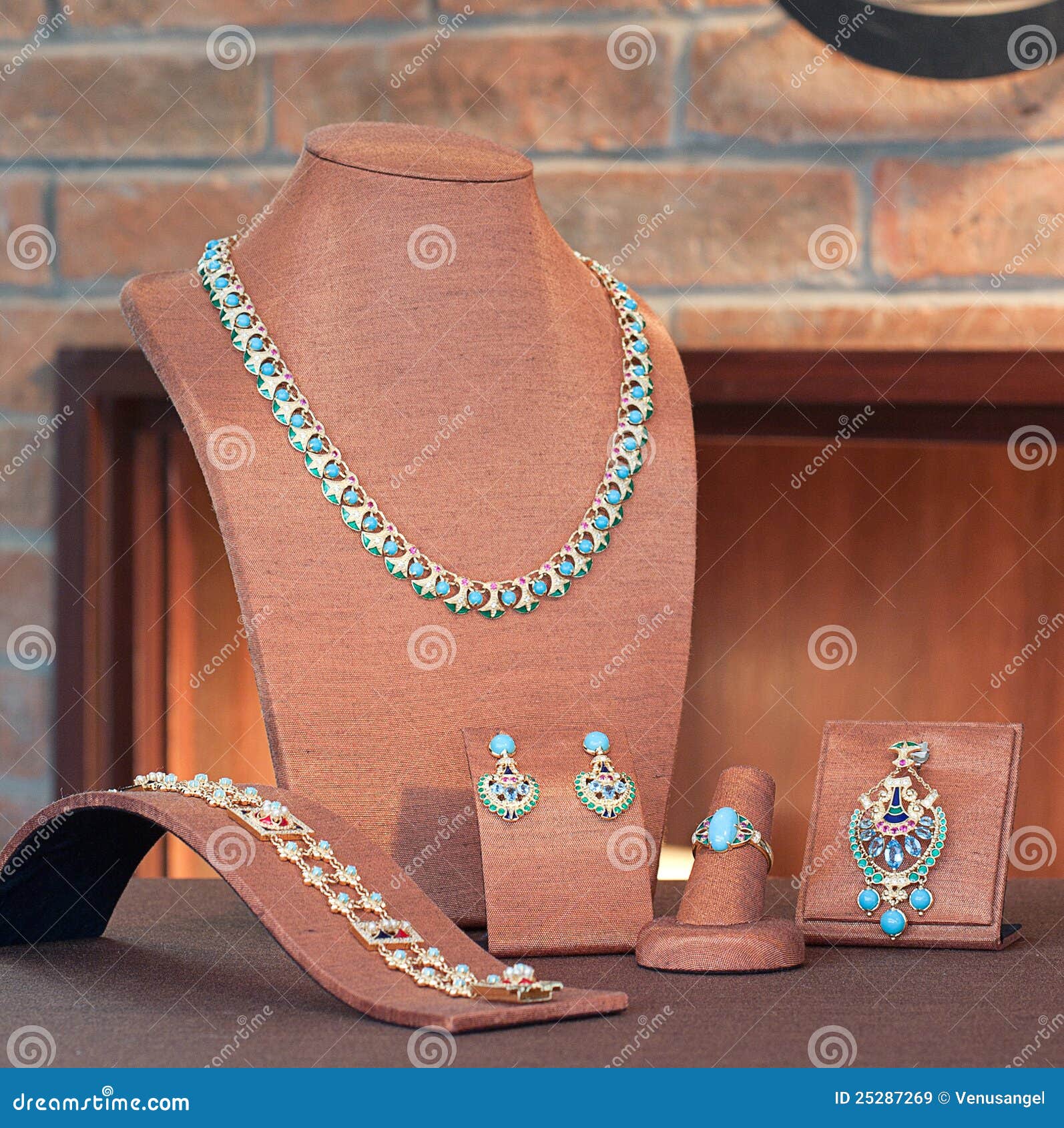 Set of turquoise jewelry stock image. Image of earring - 25287269