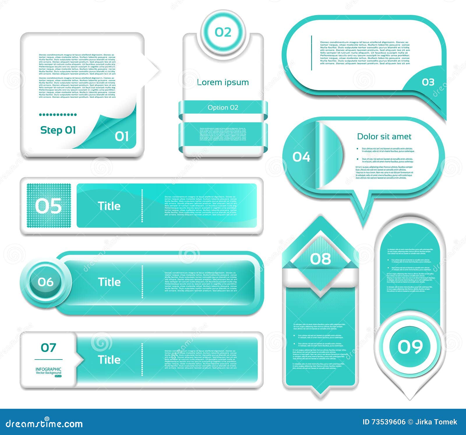 Set of Turquoise Vector Progress, Version, Step Icons. Stock Vector ...