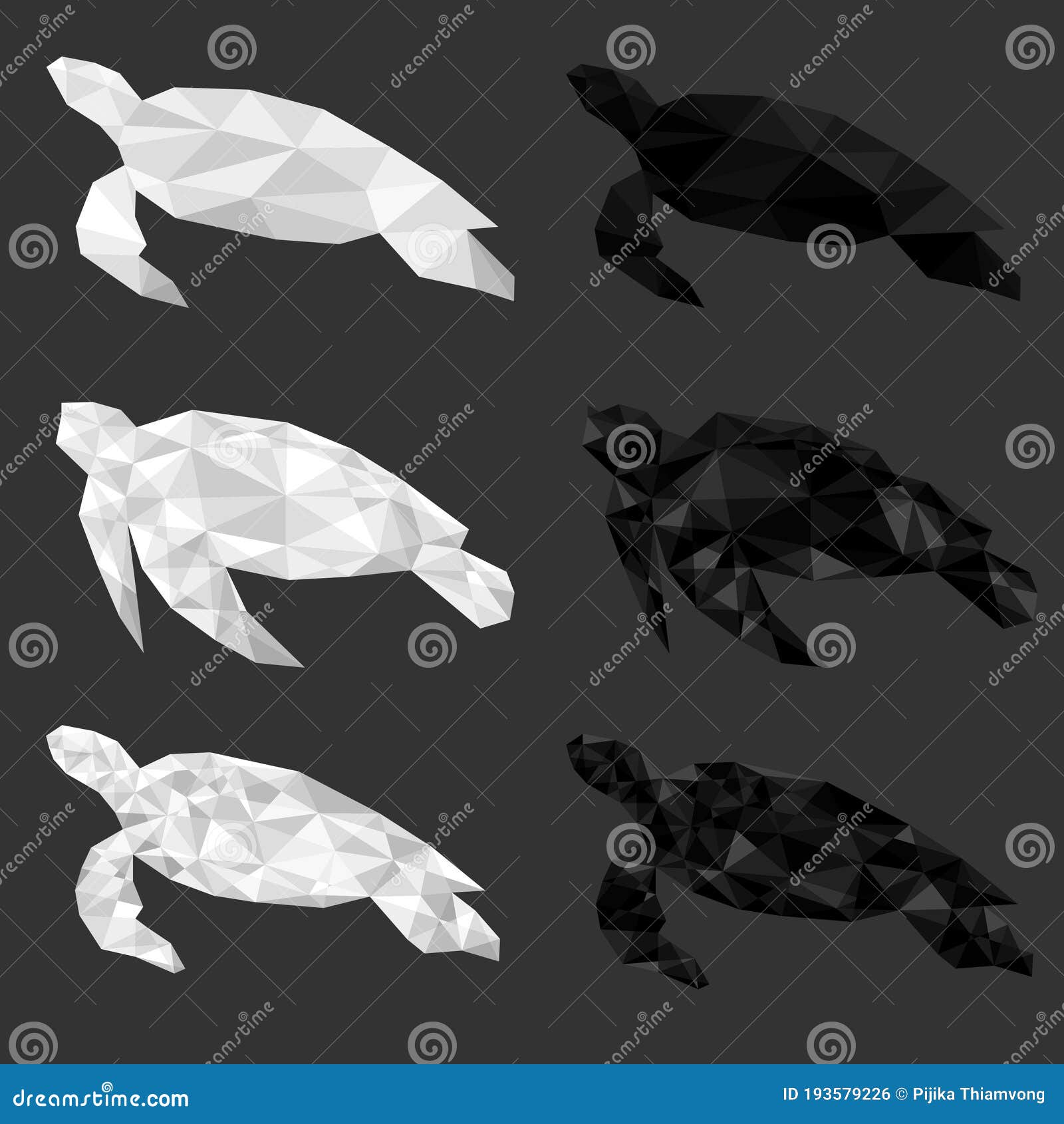 Set of Turtle Polygon Geometric. Stock Vector - Illustration of ...