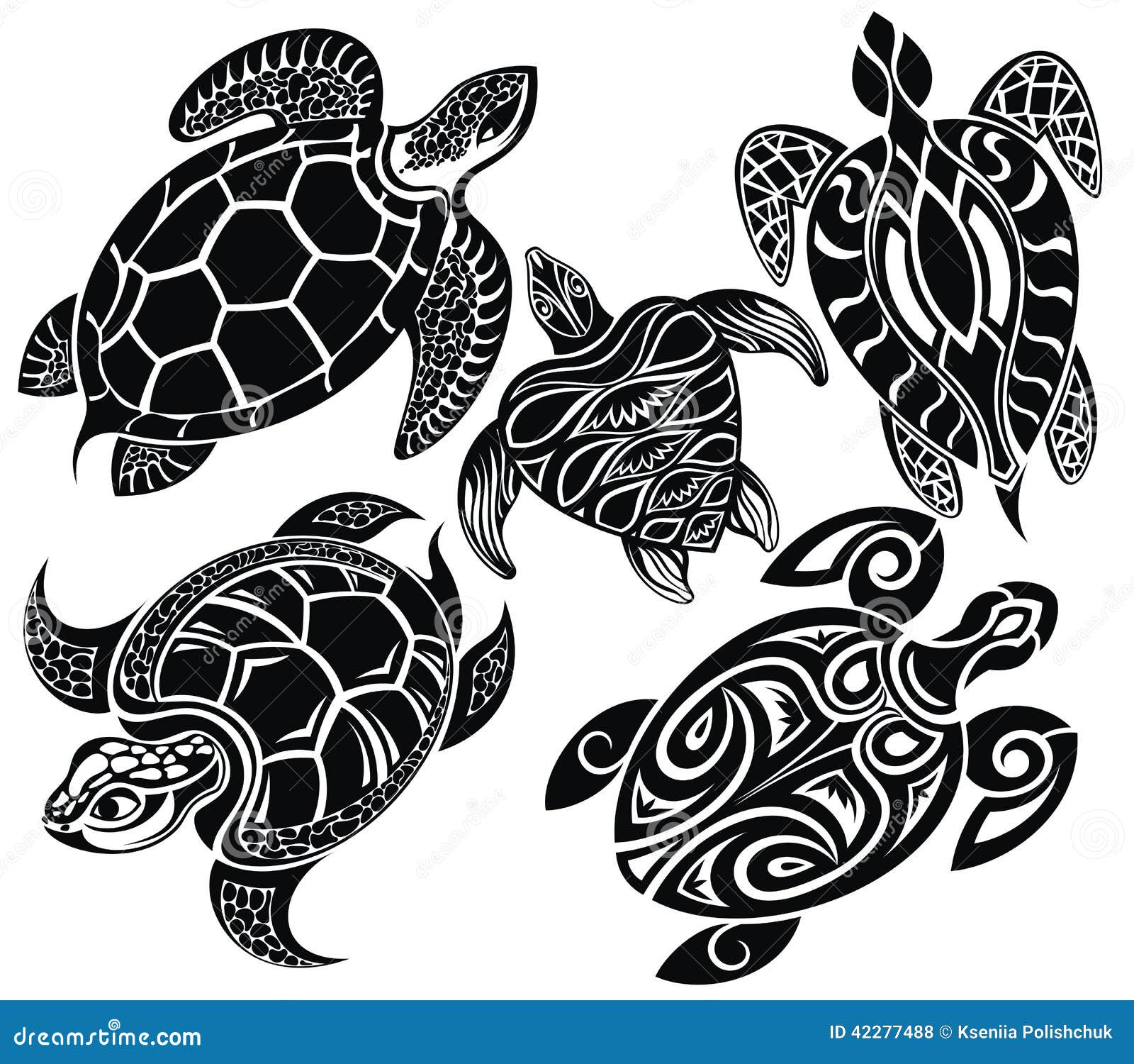 Set of turtles stock vector. Illustration of sharp, powerful - 42277488