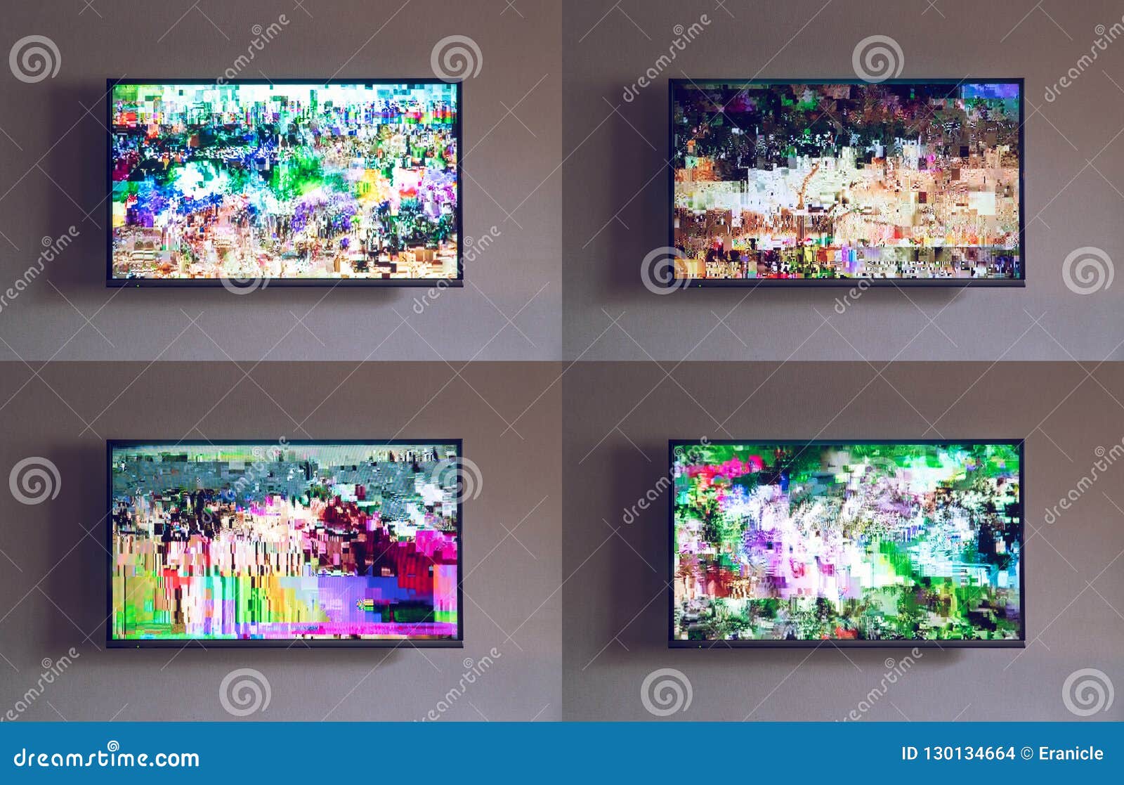 Glitch effect on TV stock illustration. Illustration of background ...
