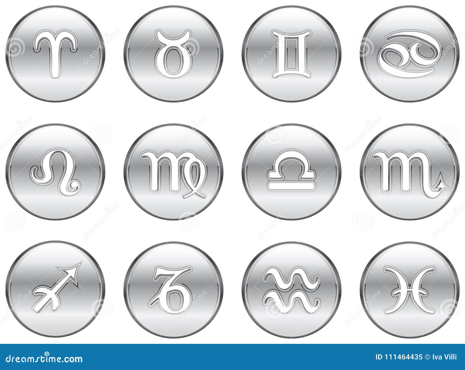 Silver Zodiac Star Signs Stock Image | CartoonDealer.com #16169269