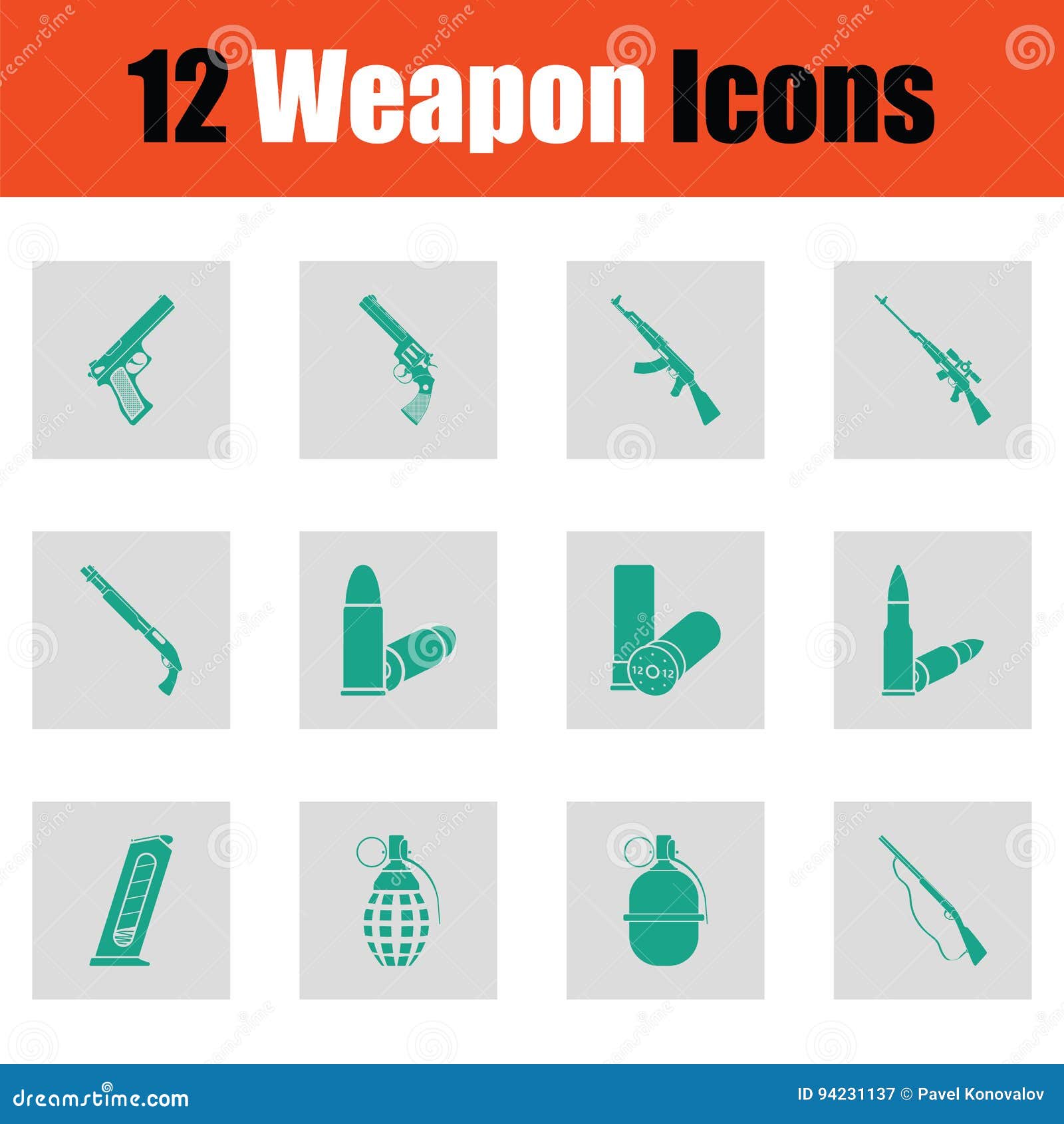 Set of twelve weapon icons stock vector. Illustration of sheath - 94231137