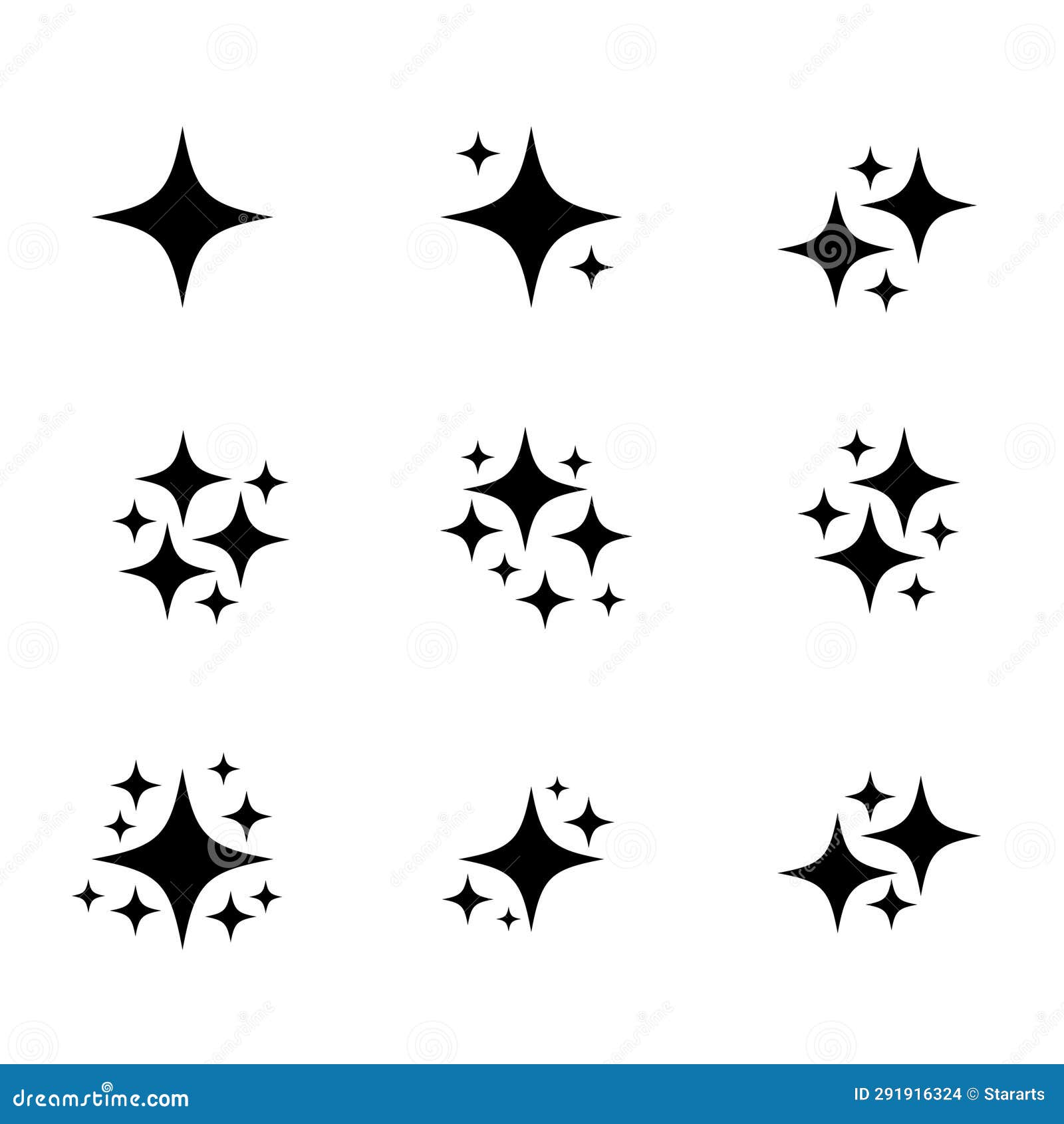 Set of Twinkle Star Icon Element Design Stock Illustration ...