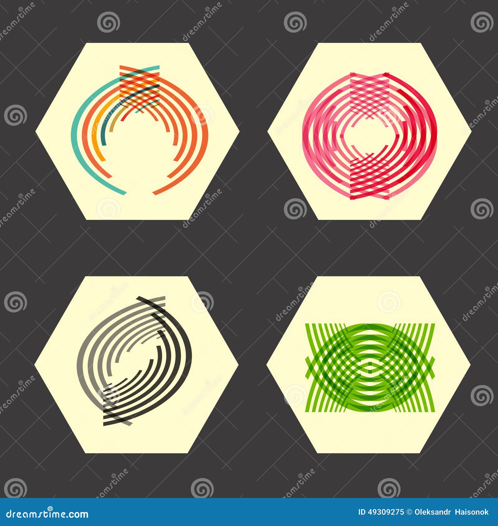 Set Twirl Elements of a Simple Design Stock Vector - Illustration of ...