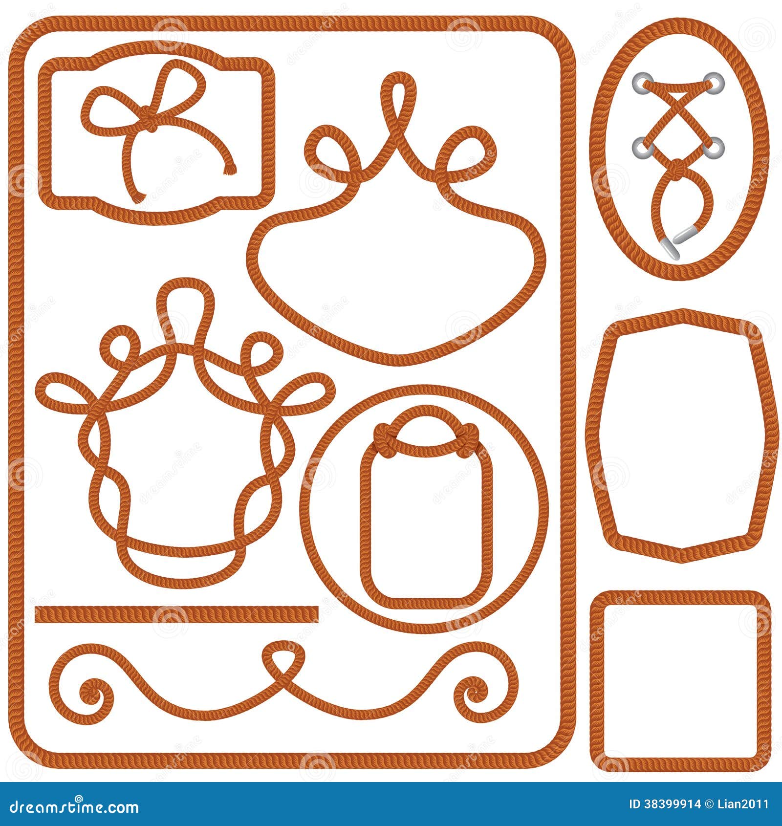 Twisted Rope Oval - Elliptic Frame Cartoon Vector | CartoonDealer.com ...