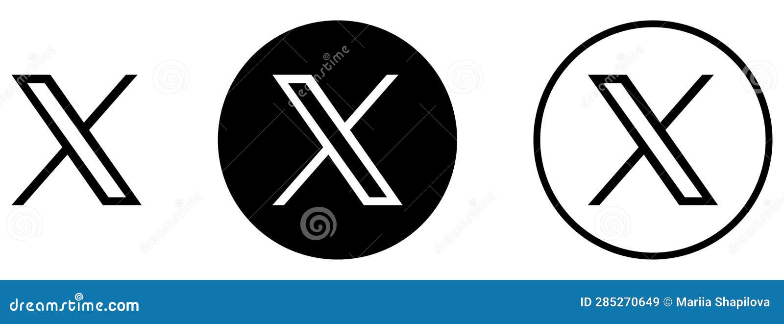 Set of Twitter new logos editorial stock image. Illustration of round ...