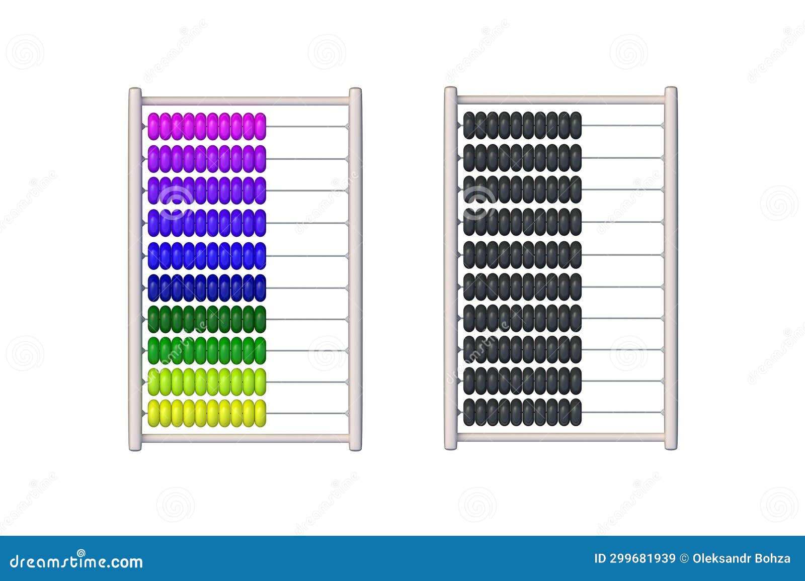 Set of Two Abacus Isolated on White Background Stock Illustration ...