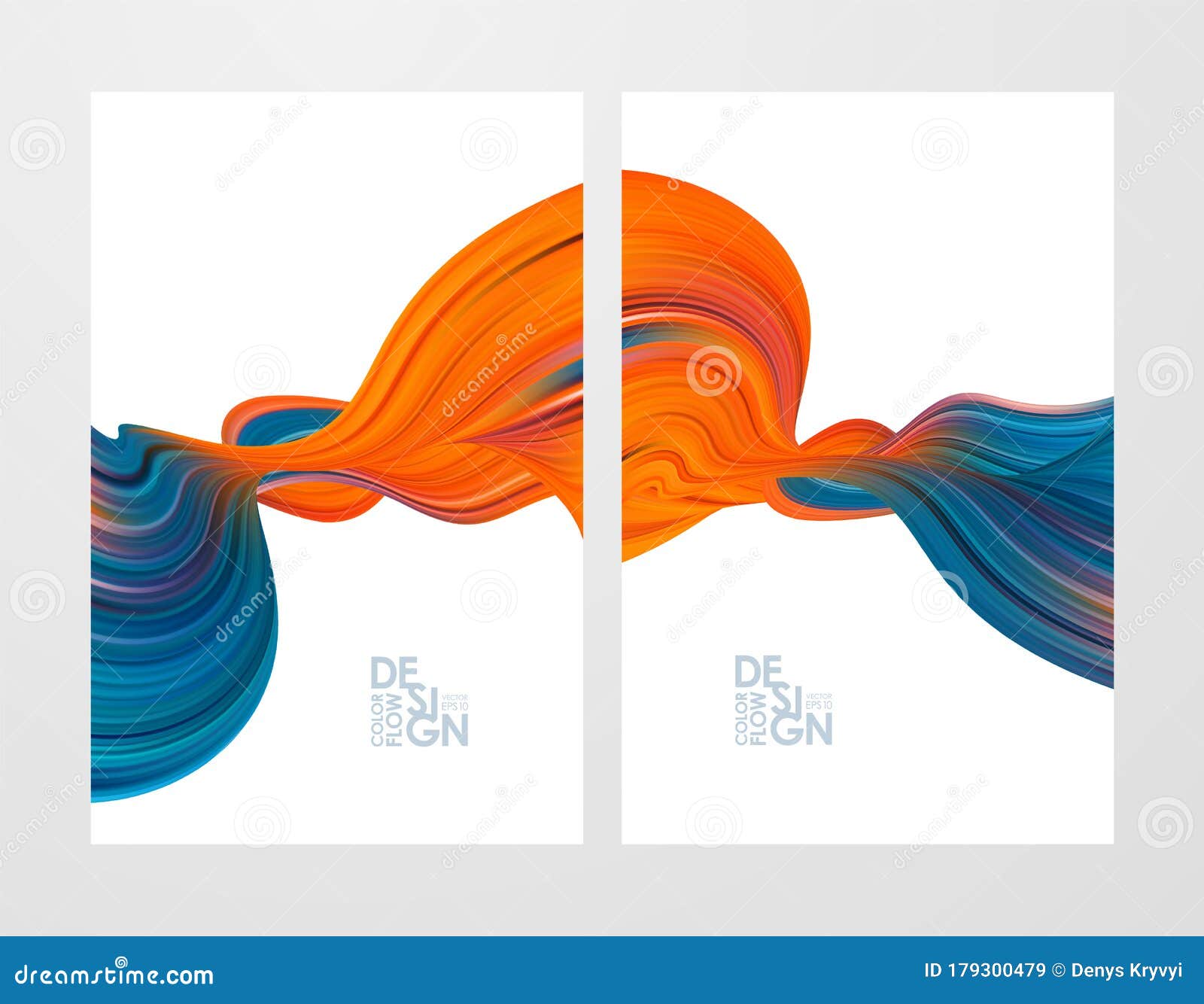 Set of Two Abstract Color Flow Backgrounds. Stock Vector - Illustration ...