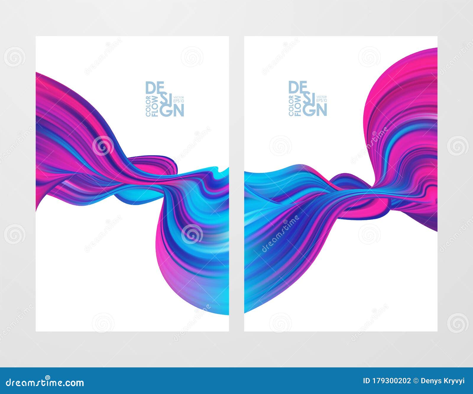 Set of Two Abstract Colorful Flow Backgrounds. Stock Vector ...
