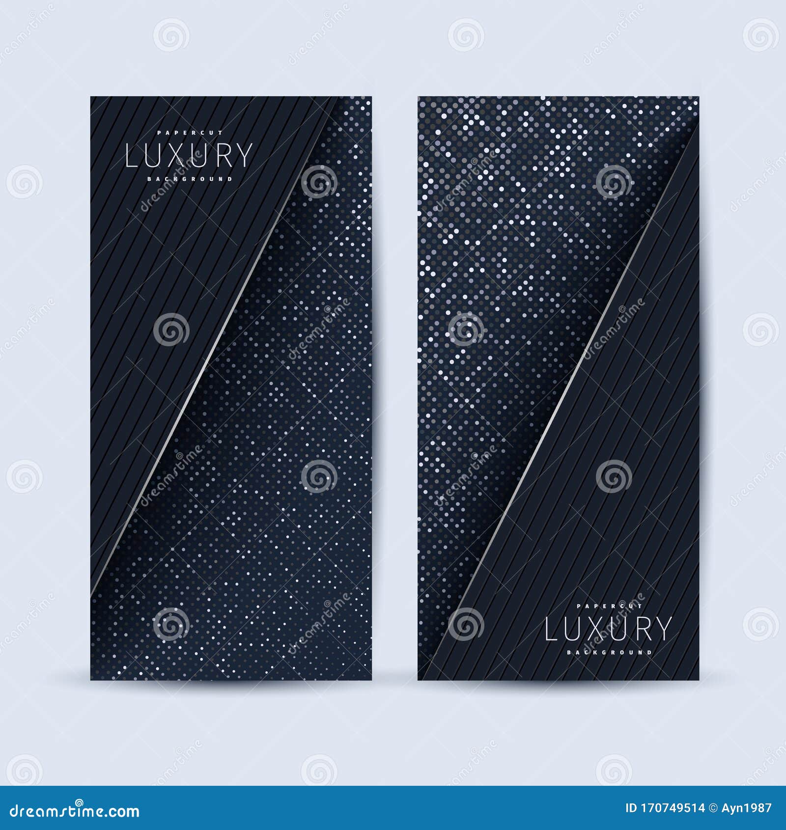 Set of Two Abstract 3d Geometric Flyers with Black Paper Layers ...