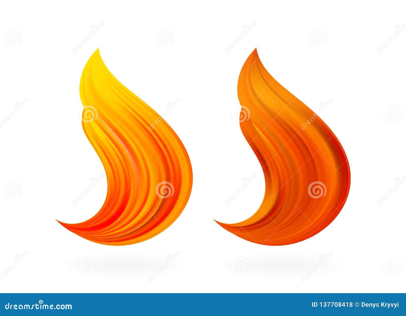 Vector Illustration: Set of Two Abstract 3d Twisted Color Liquid Flow ...