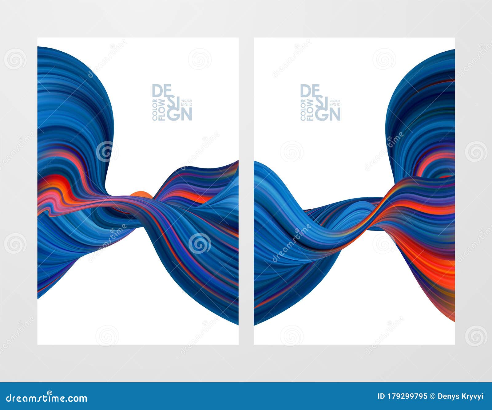 Set of Two Abstract Flow Backgrounds. Modern Design Stock Vector ...