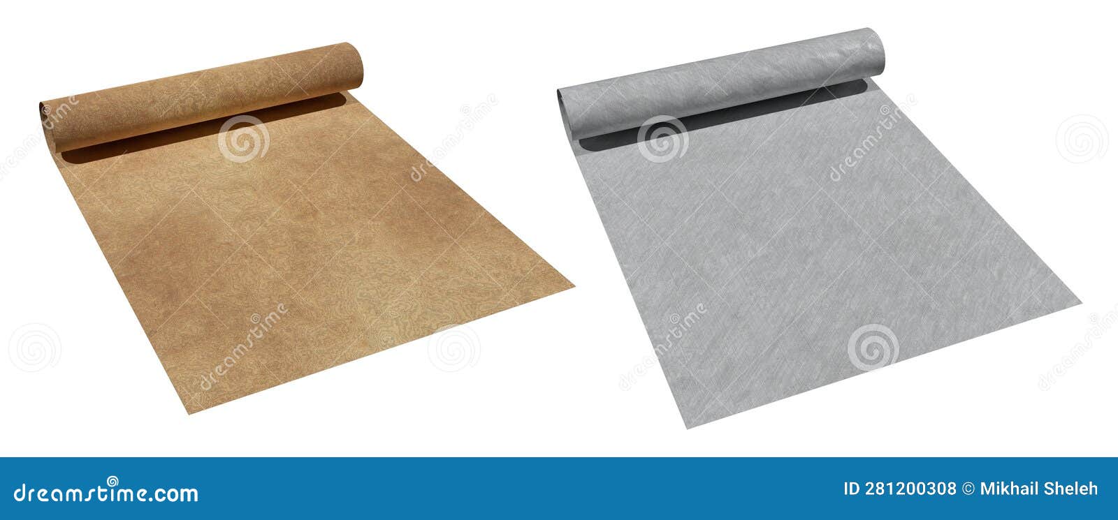 A Set of Two Abstract Medieval Paper Scrolls from Different Angles ...