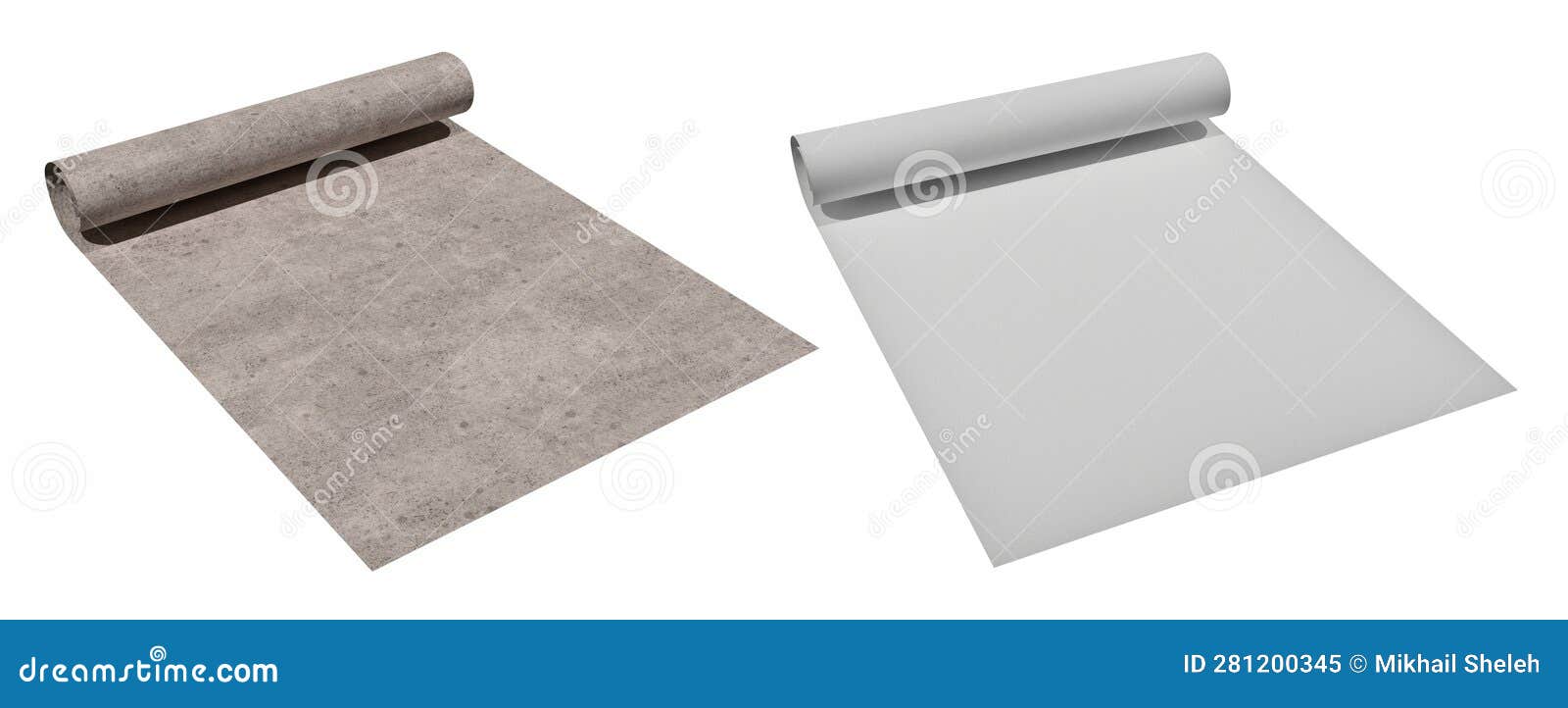 A Set of Two Abstract Medieval Paper Scrolls from Different Angles ...