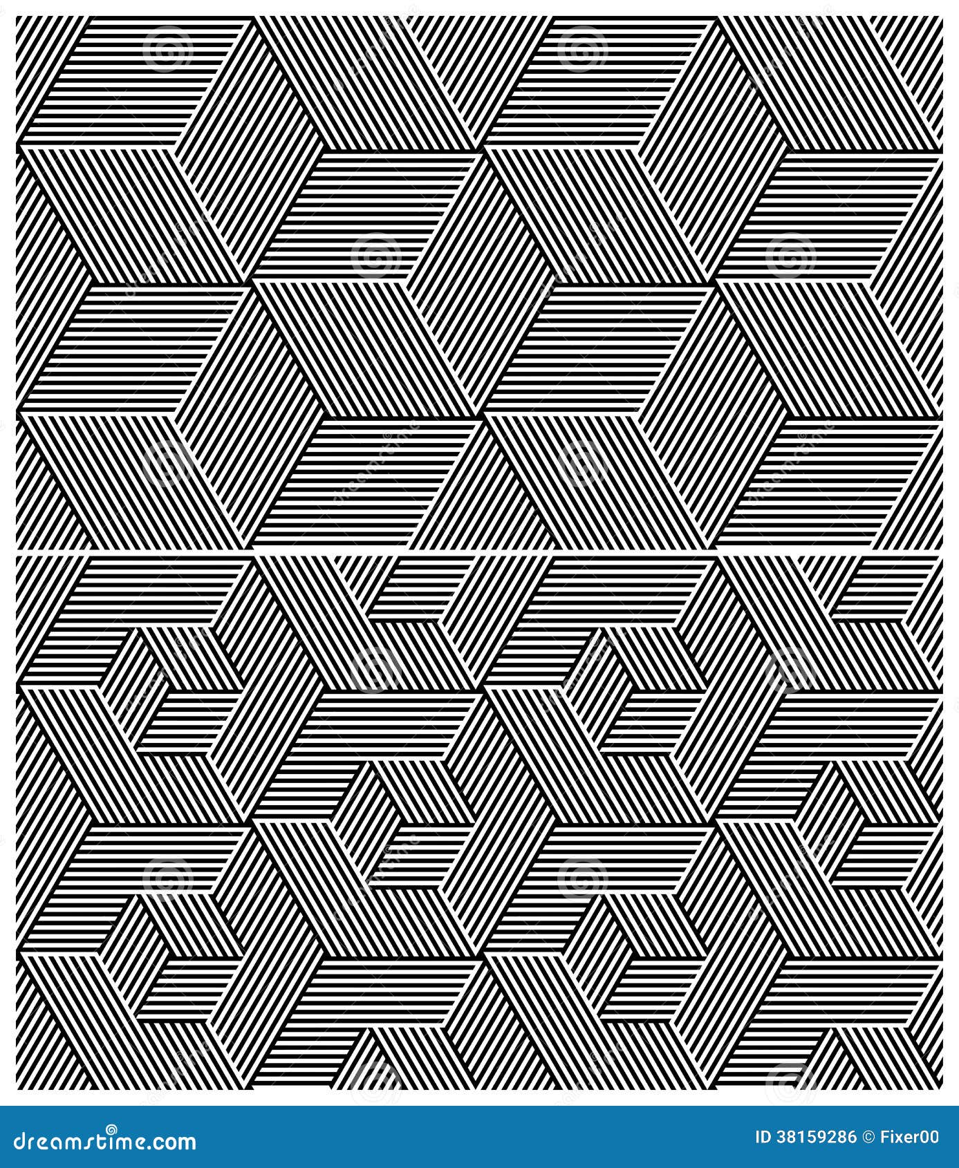 Set of Two B&W Seamless Patterns. Cubic Elements Stock Vector ...