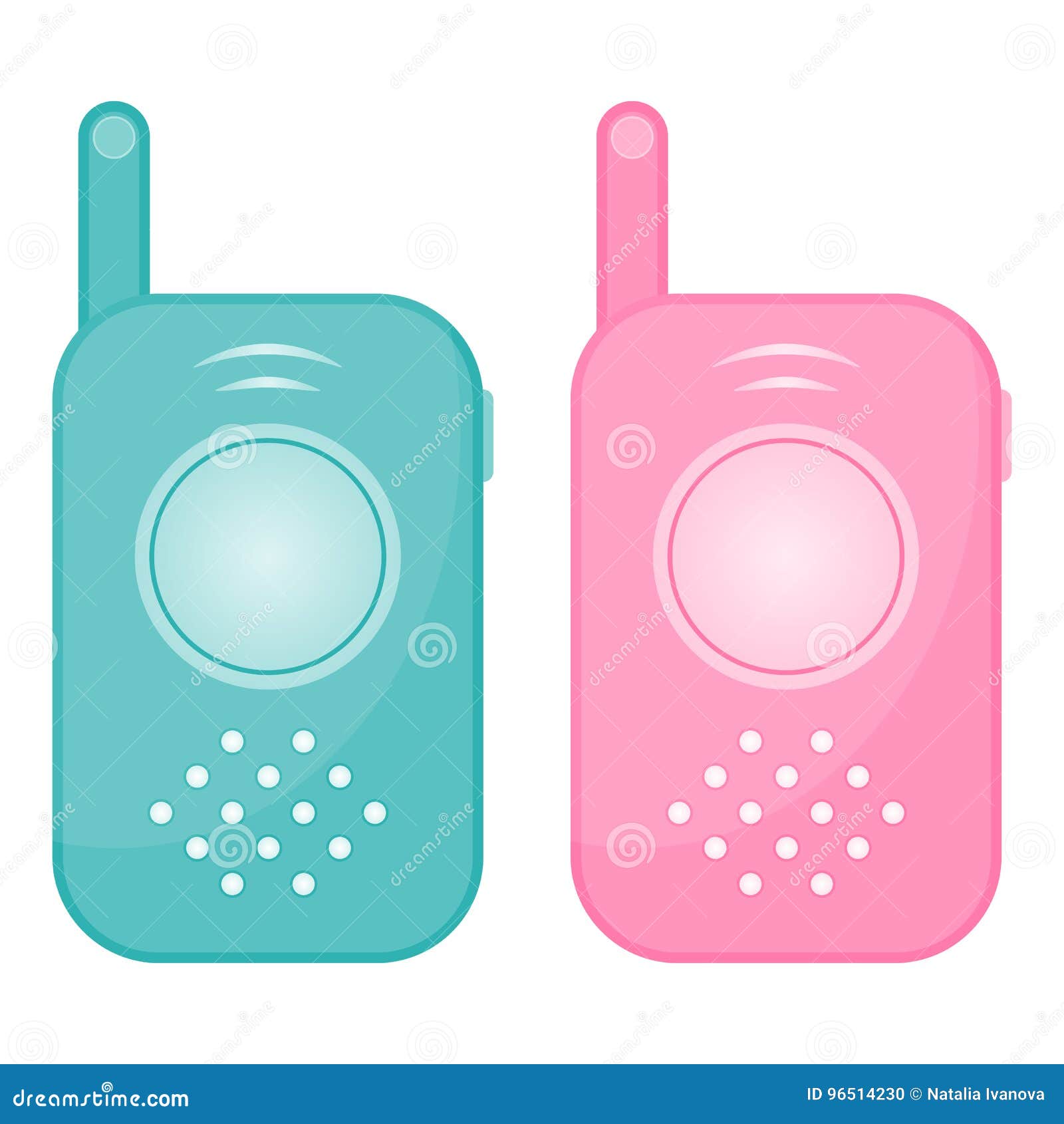 Set of Two Baby Monitors Isolated on a White Background. Realistic ...