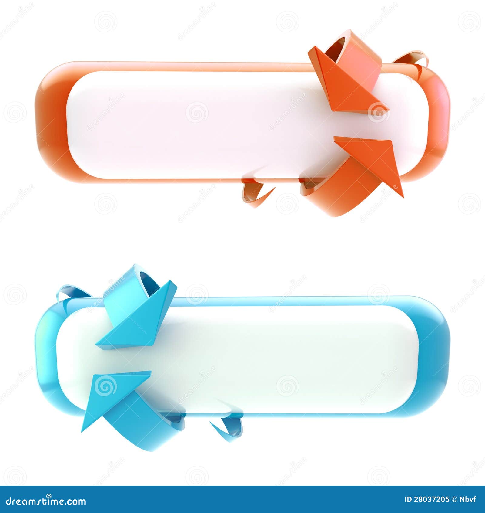 Set of Two Banner Buttons Isolated Stock Illustration - Illustration of ...