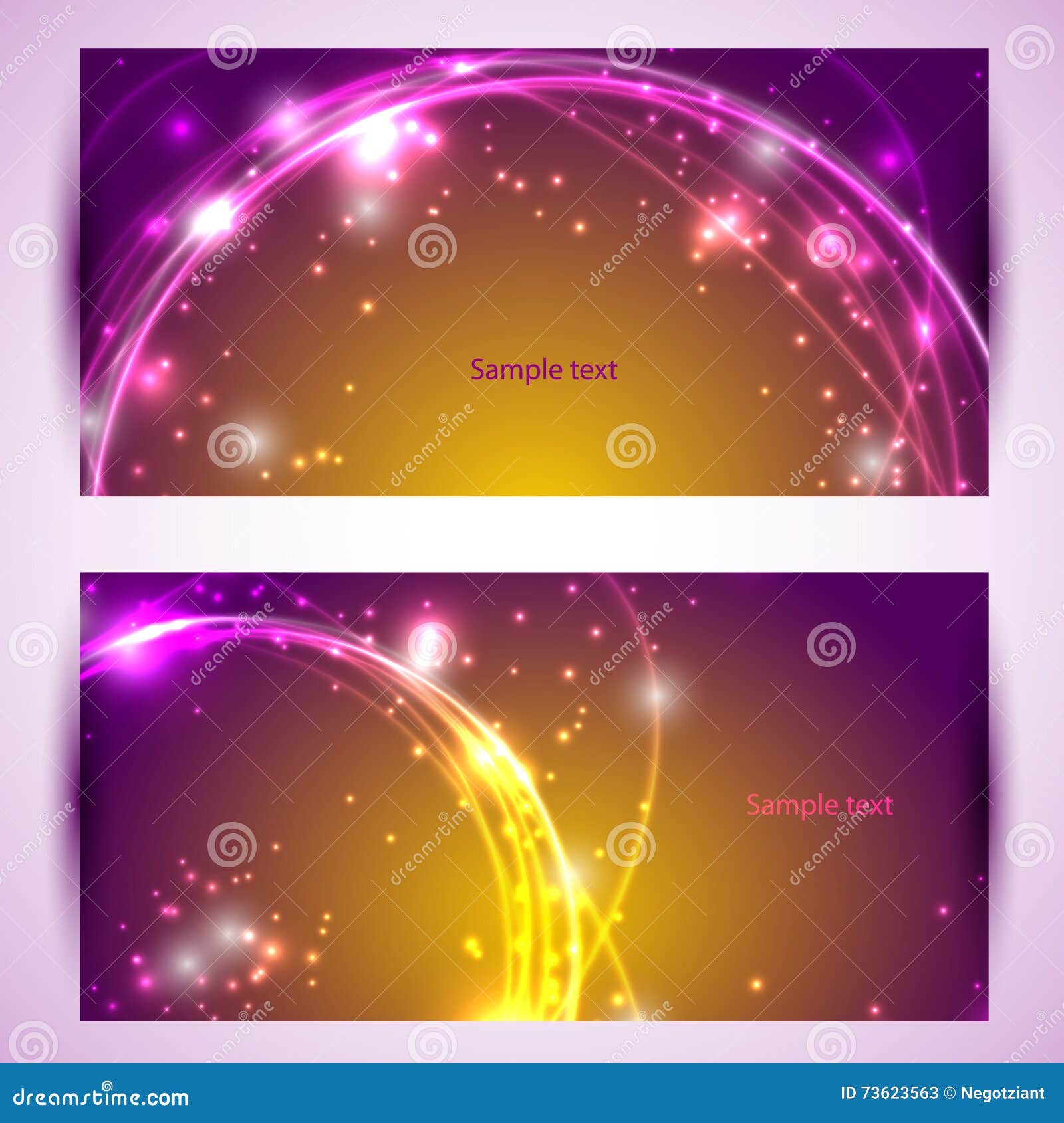 Set of Two Banners, Abstract Headers with Golden Sparkles Stock Vector ...