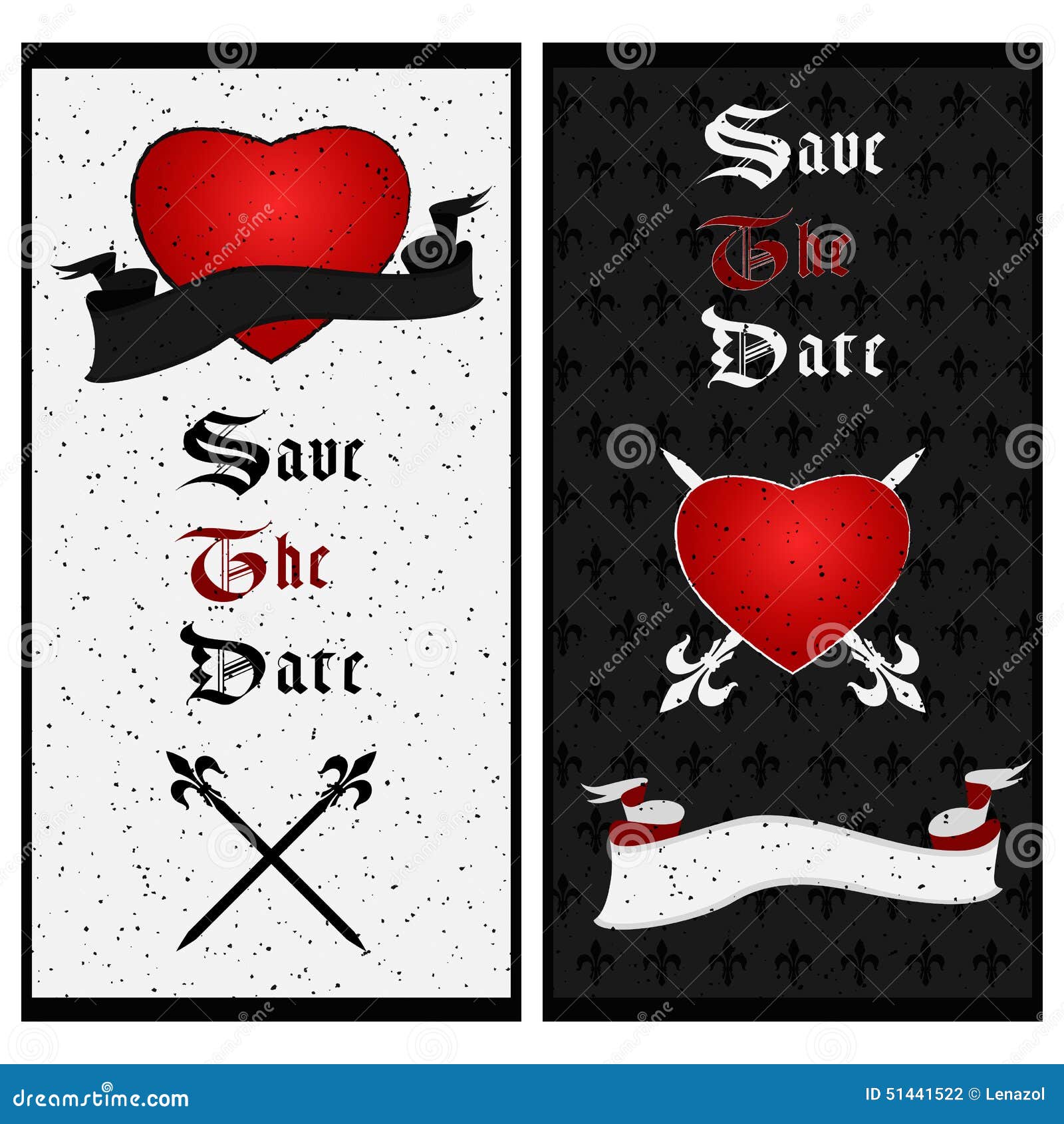Set of Two Black and White Gothic Banners Stock Vector - Illustration ...