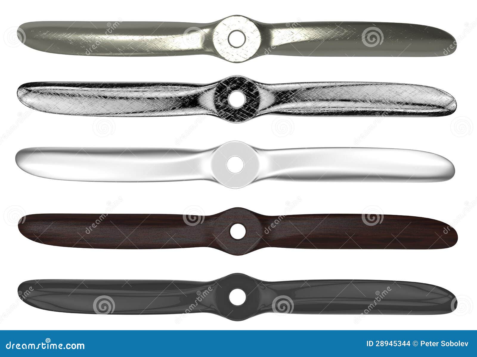 Set of Two Blades Propellers Stock Illustration - Illustration of blade ...