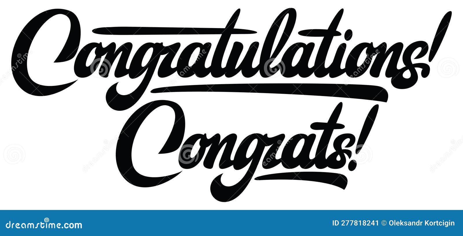 A Set of Two Calligraphic Inscriptions for Congratulations. Vector ...