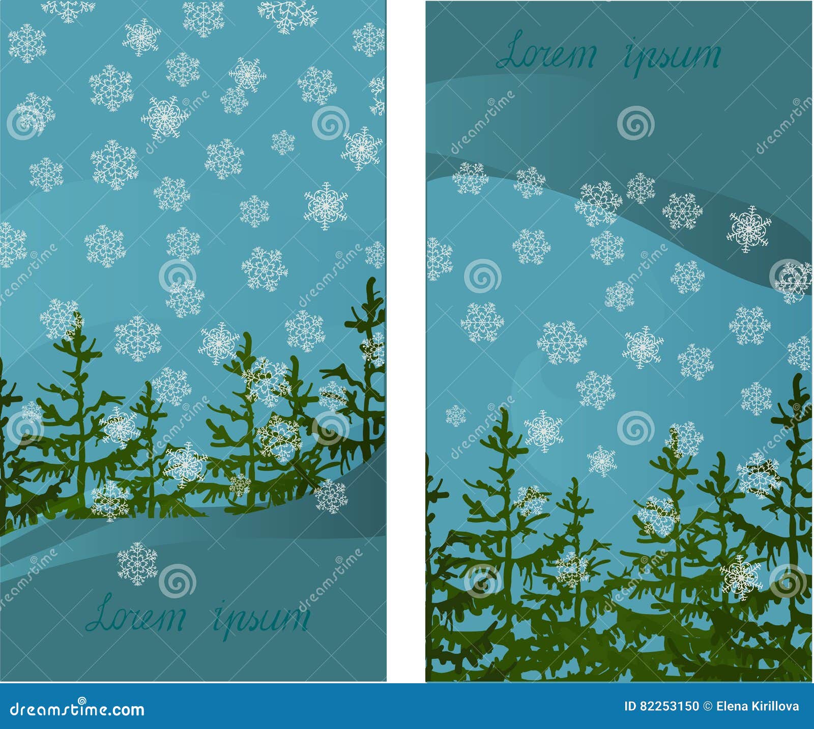 A Set of Two Cards with Winter Motives for Congratulations Stock ...