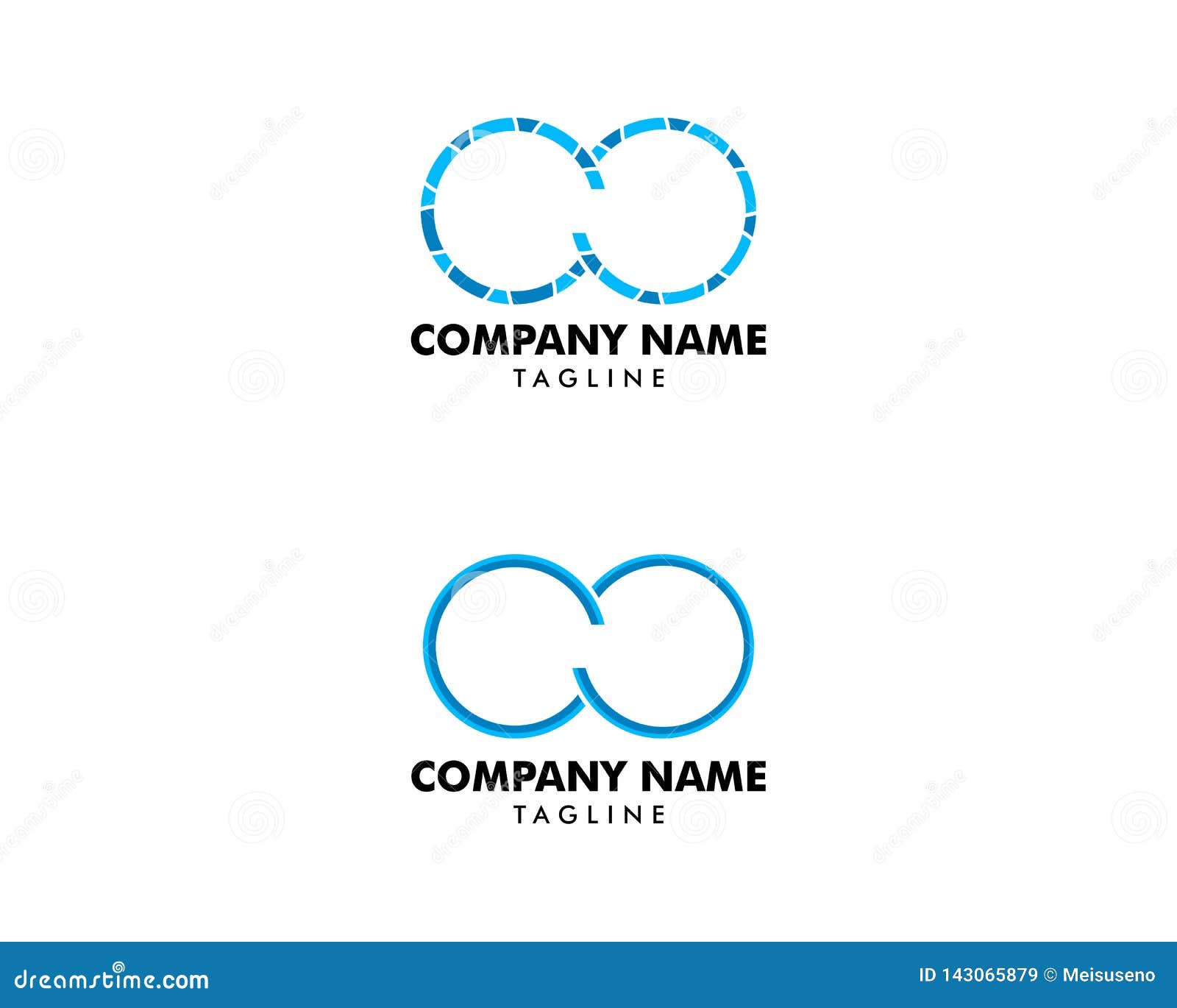 Set of Two Circle Rings Locked Logo Design Vector Template Stock Vector ...