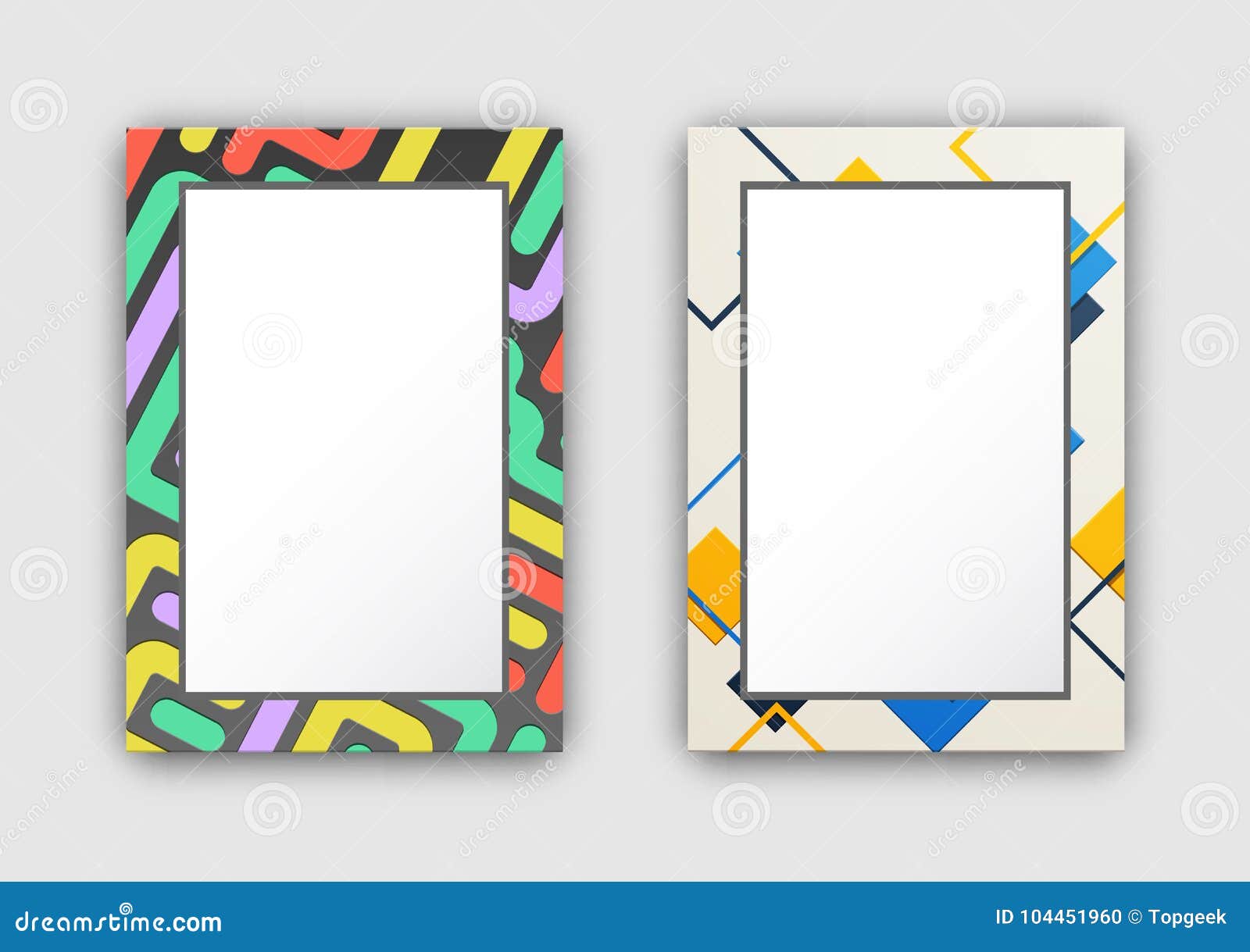 Set of Two Frame Pattern on Vector Illustration Stock Vector ...