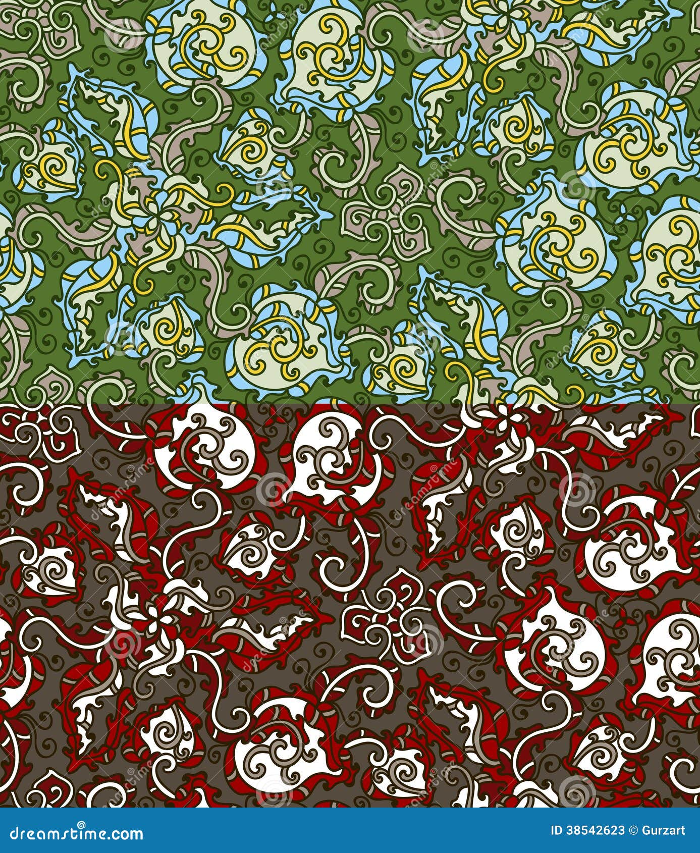 Set of Two Colorful Seamless Patterns. EPS-8. Stock Vector ...