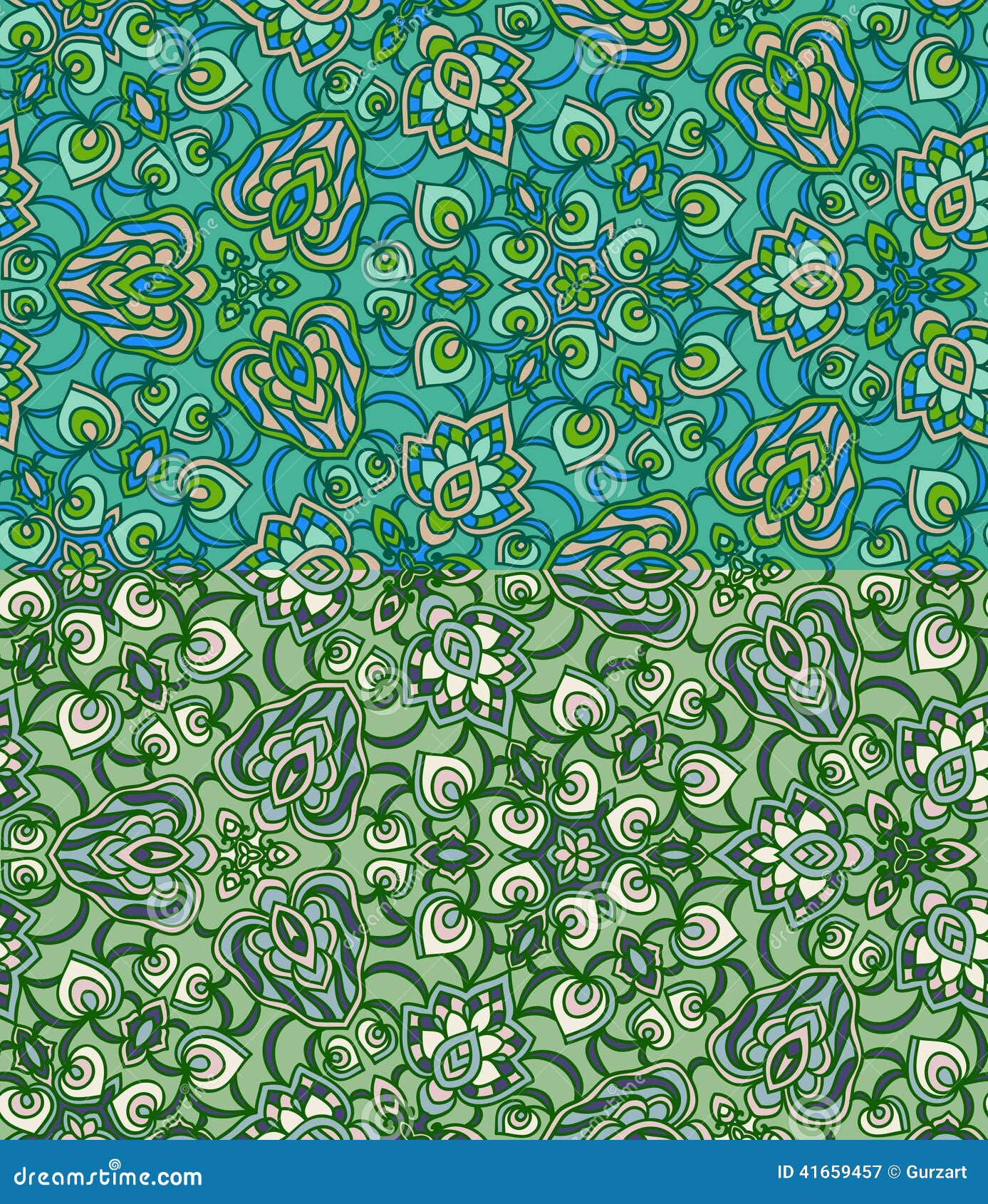 Set of Two Colorful Seamless Patterns. EPS-8. Stock Vector ...