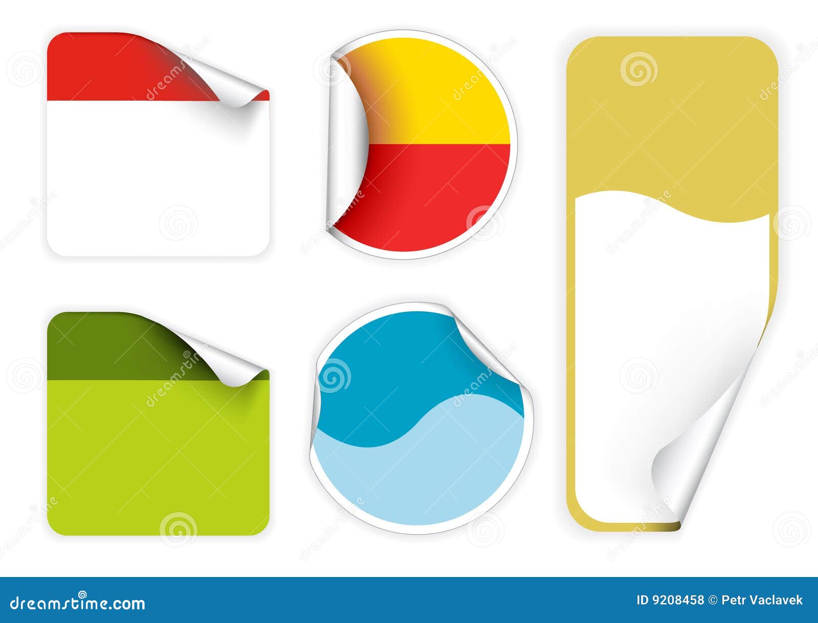 Set of two colors labels stock vector. Illustration of green - 9208458