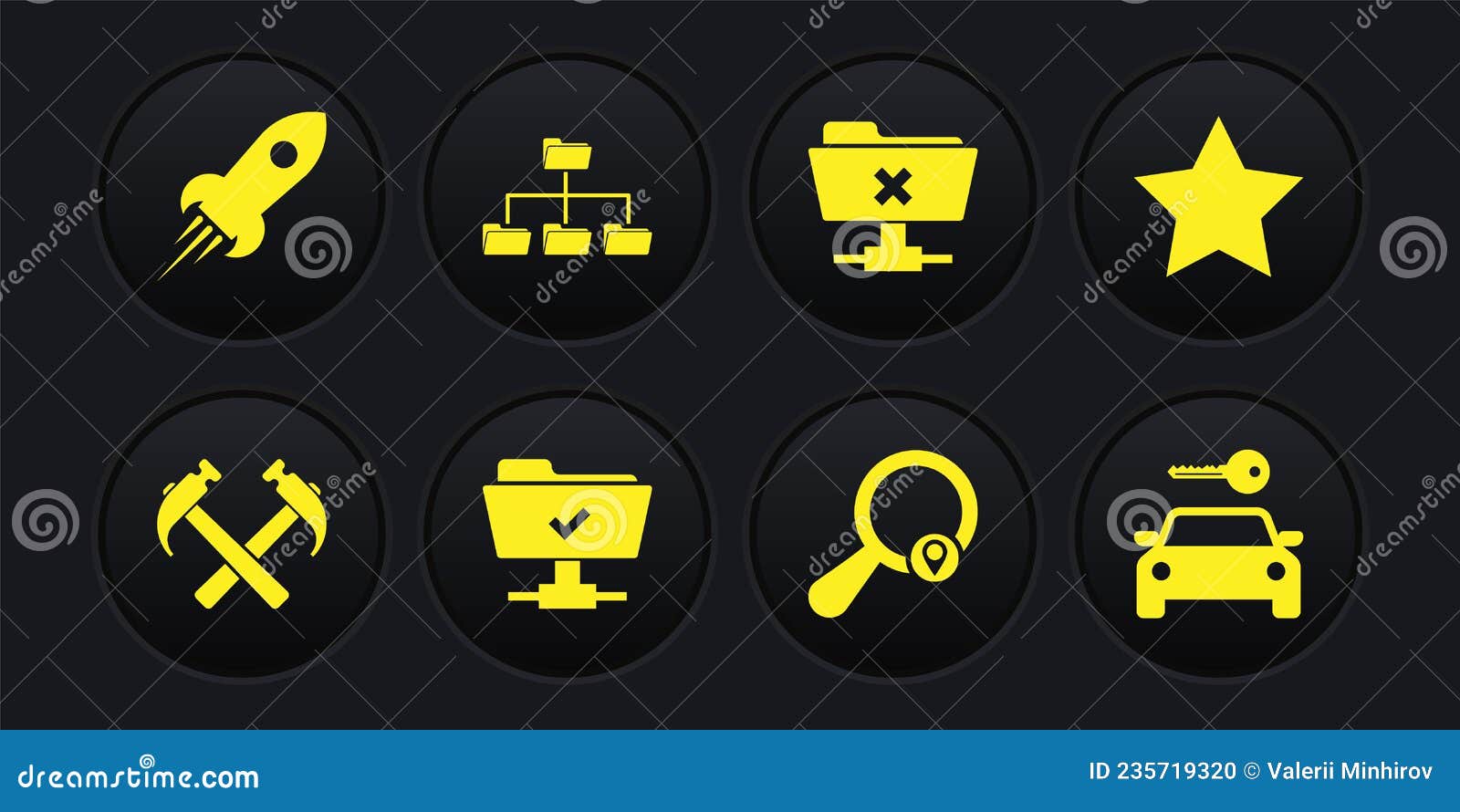 Set Two Crossed Hammers, Star, FTP Operation Successful, Search ... Set Two Crossed Hammers, Star, FTP Operation Successful, Search ...