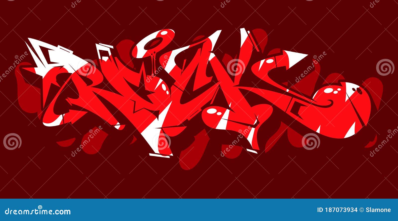 Abstract Word Rock Graffiti Style Font Lettering Vector Illustration ...