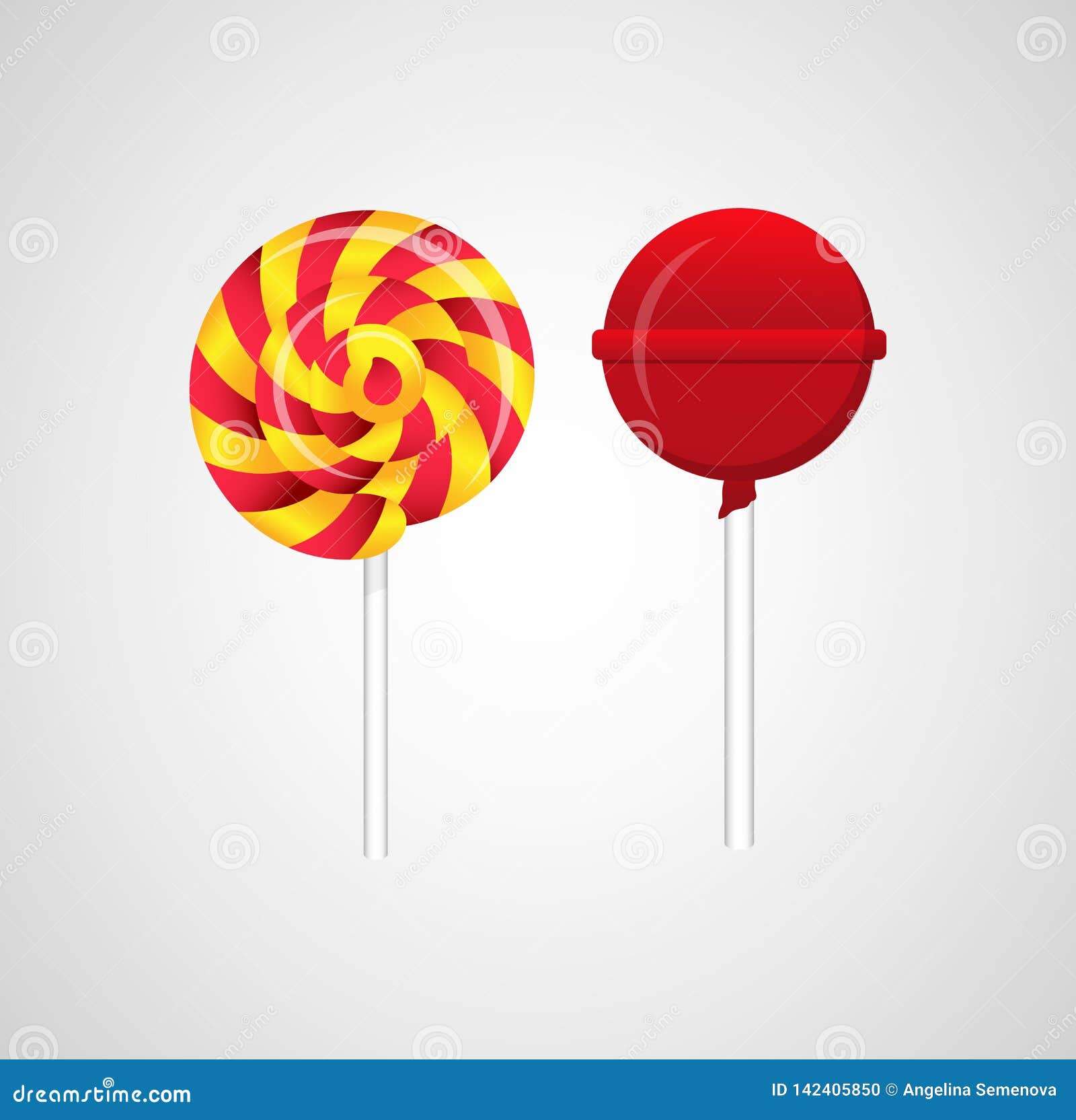Set of Two Different Lollipops. Vector Illustration Stock Vector ...