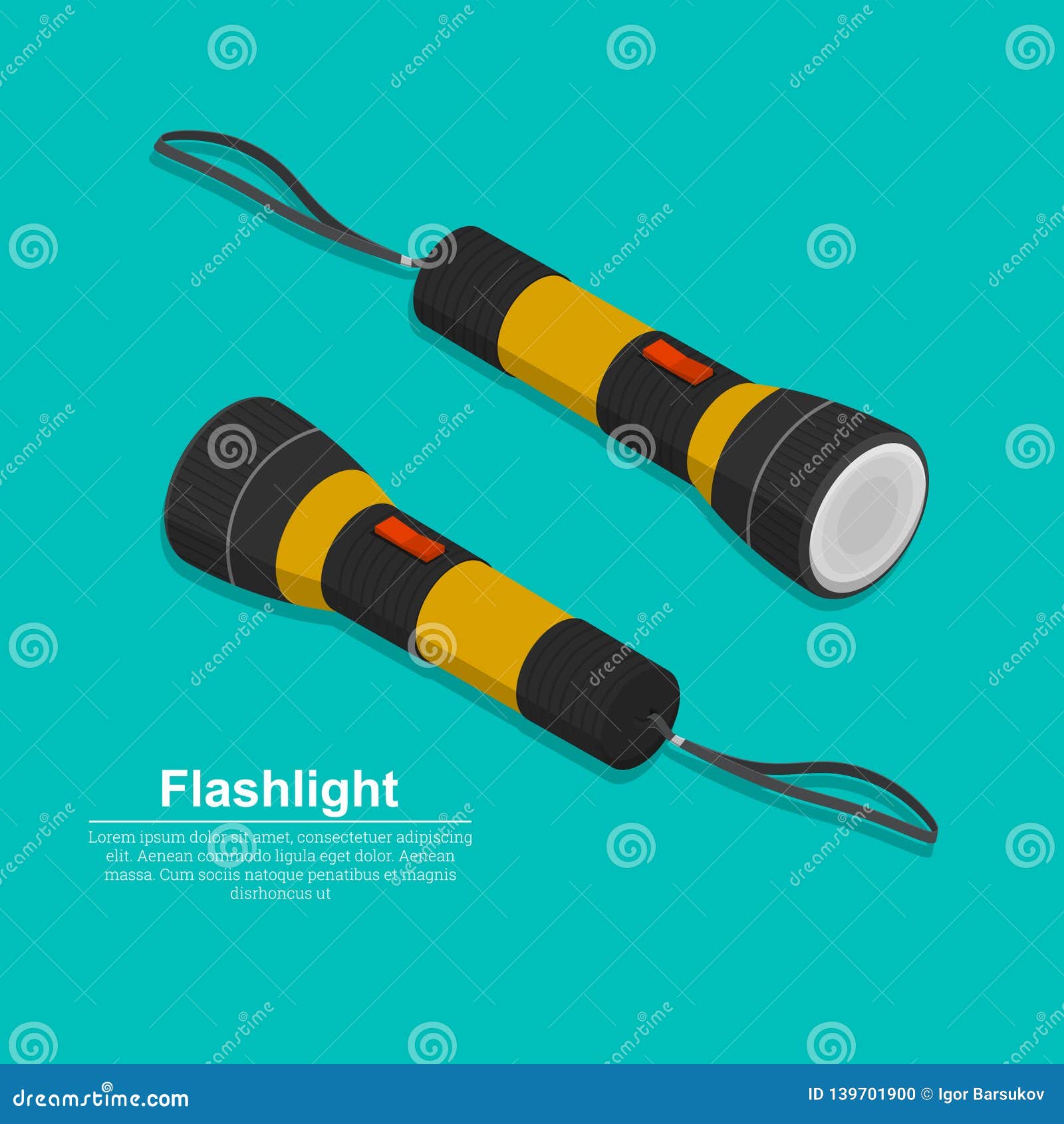 Set of Two Electric Torches Stock Vector - Illustration of hand, design ...