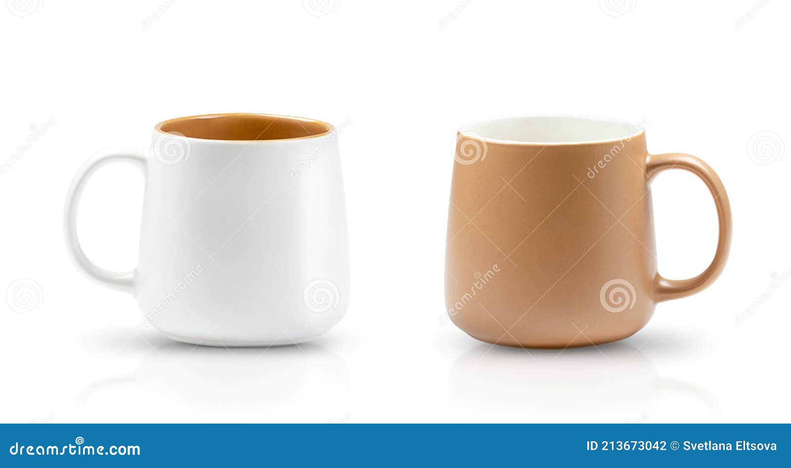 Set of Two Empty Cups Isolated on White Background Stock Photo - Image ...
