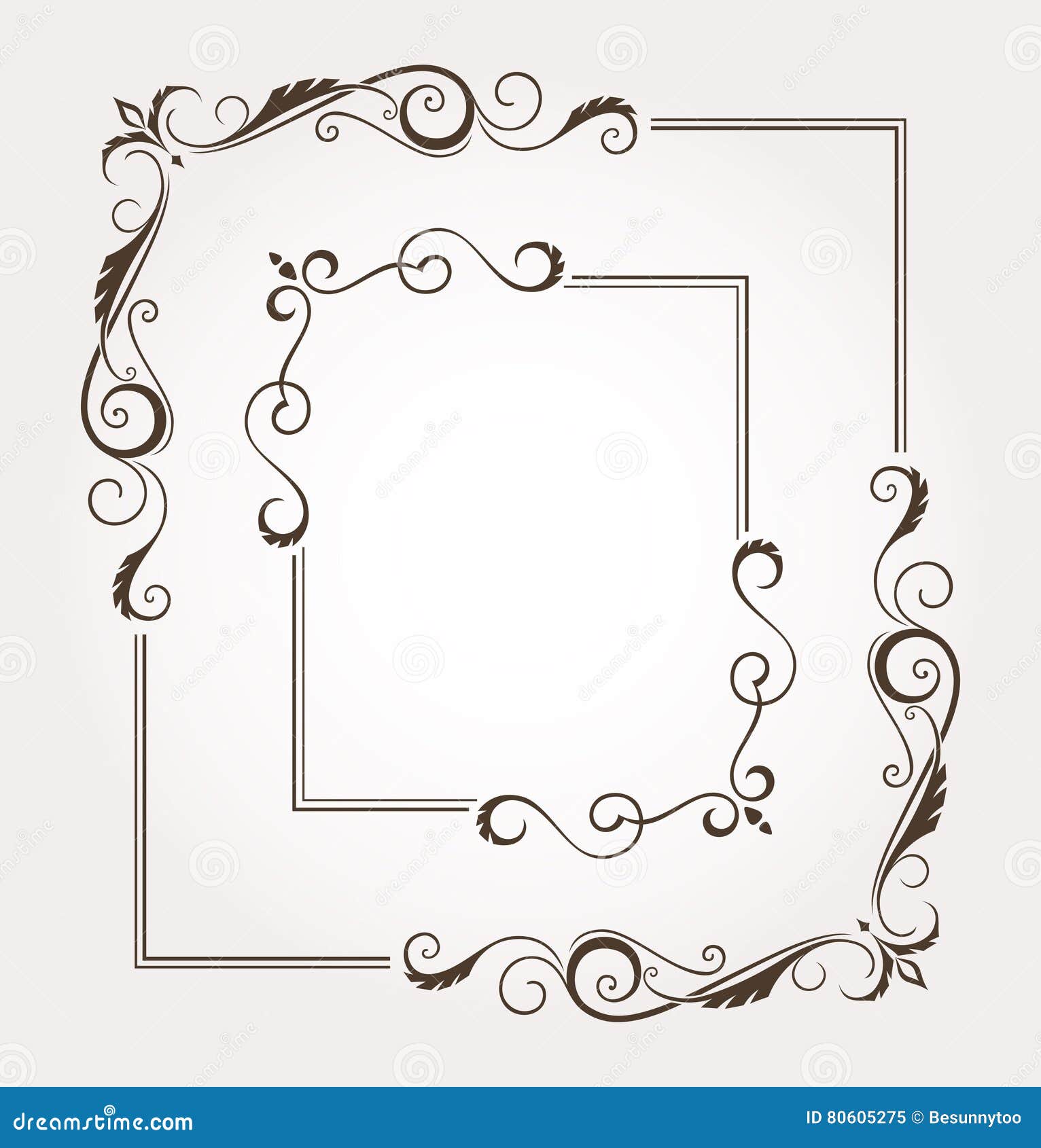 Set of Two Floral Frames and Page Decoration Stock Vector ...