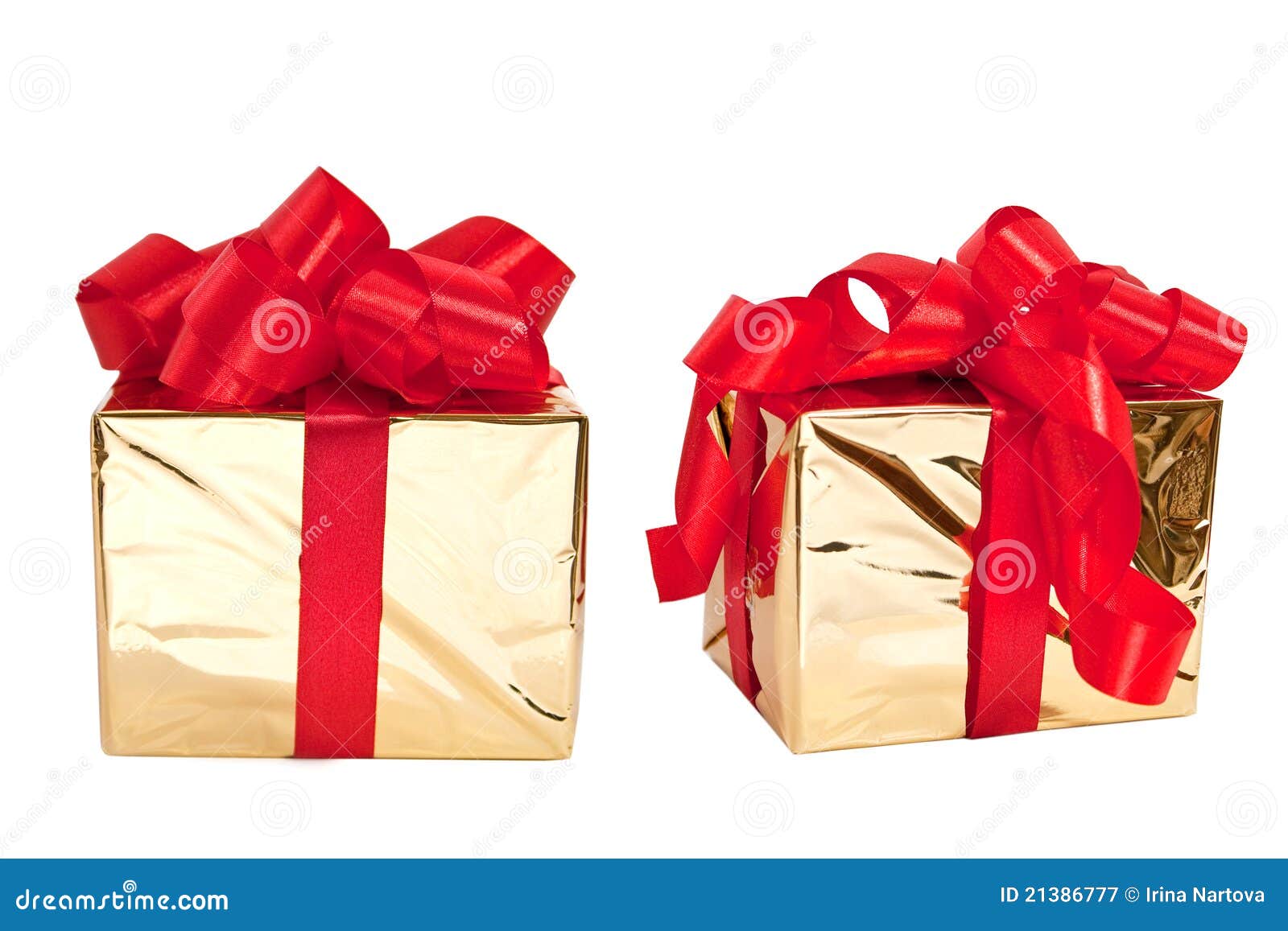 Set of two gold boxes stock image. Image of satin, present - 21386777