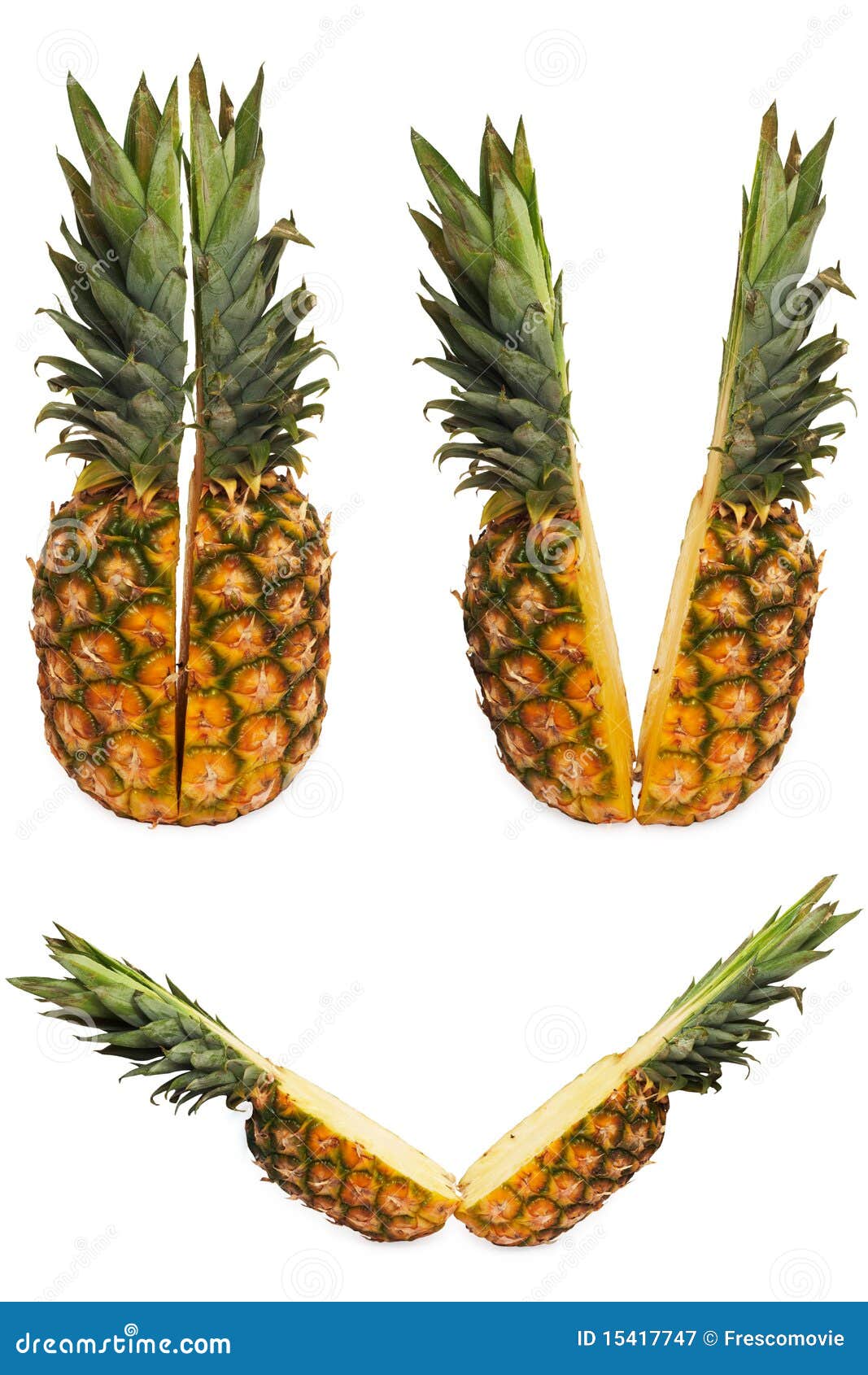 Set of Two Halves of Pineapple Stock Image - Image of grow, agriculture ...