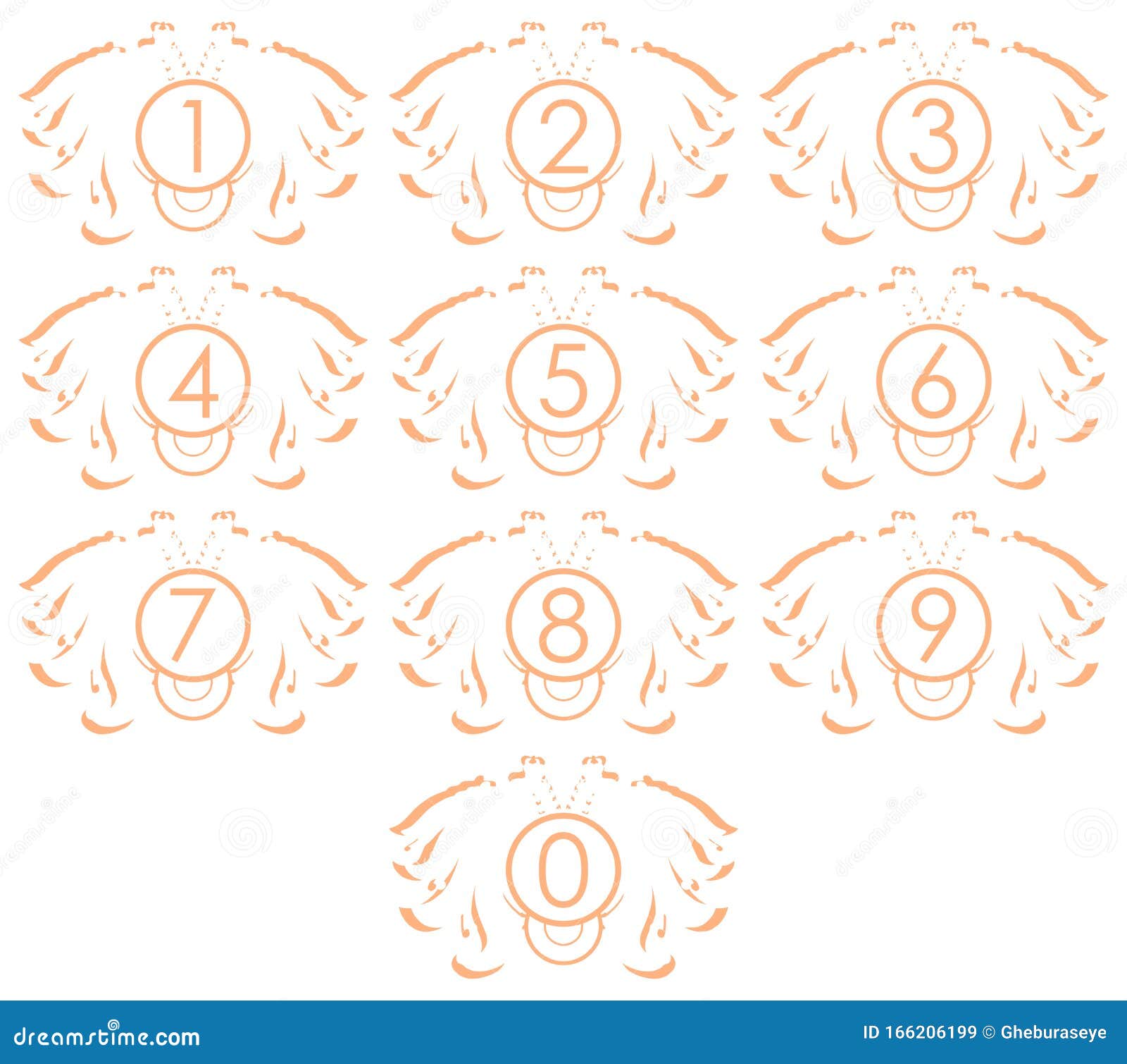Four-headed Winged Leopard. Mythological Creature Vector Illustration ...