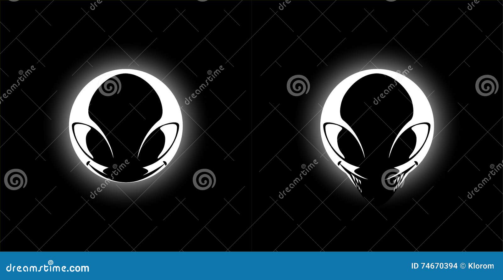 Set of two heads of aliens stock vector. Illustration of character ...