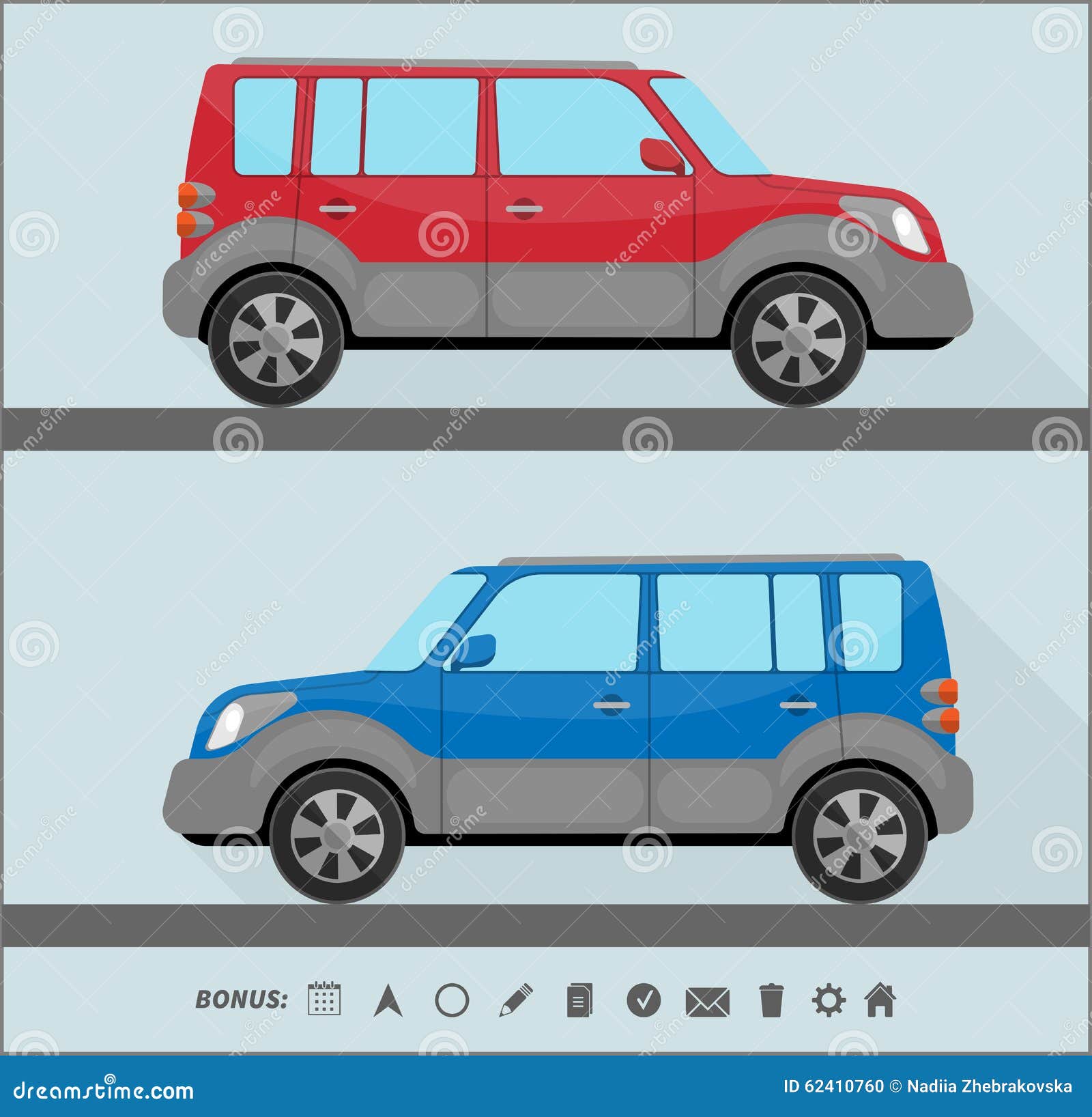 Set of two isolated cars stock vector. Illustration of automobile ...