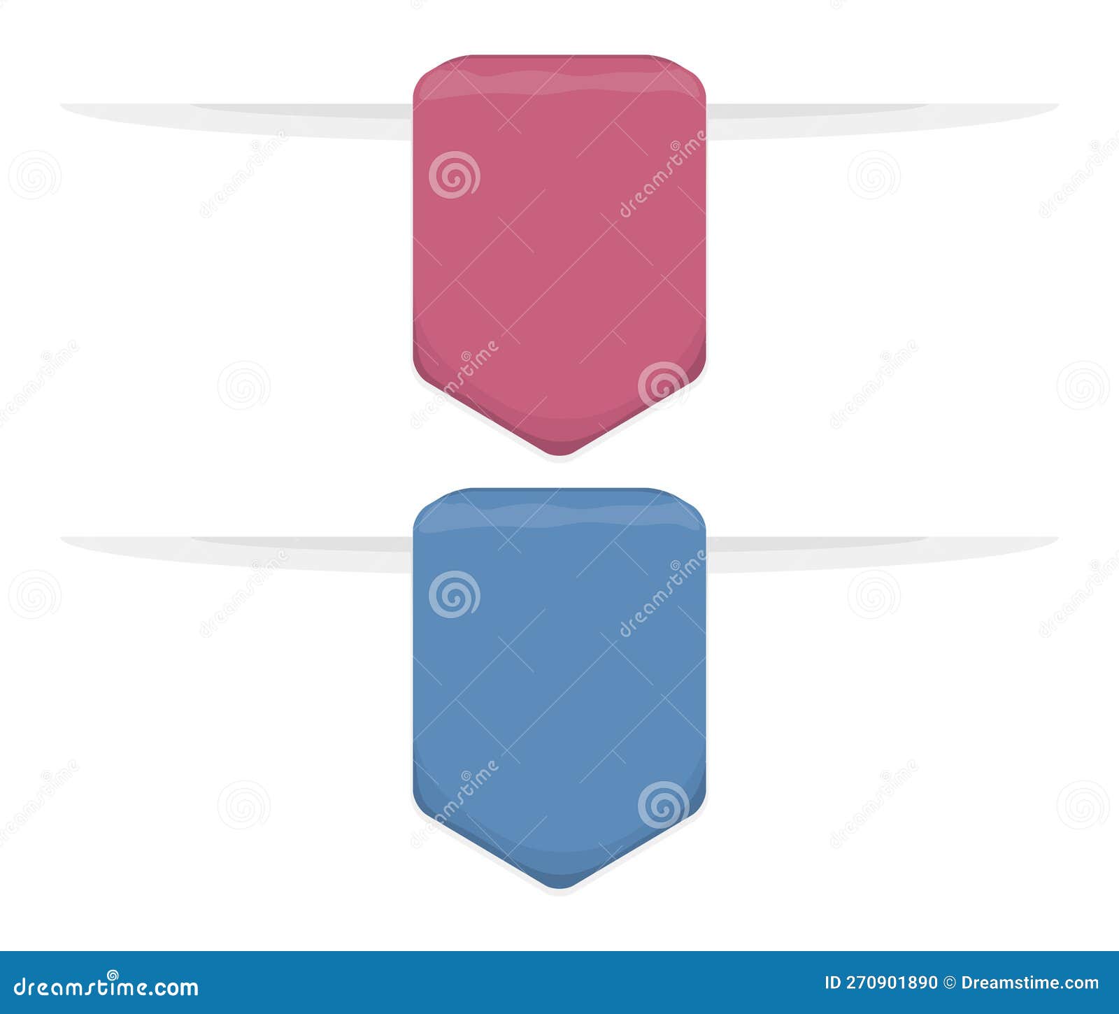 Set with Two Markers in Pink and Blue Version, Vector Illustration ...