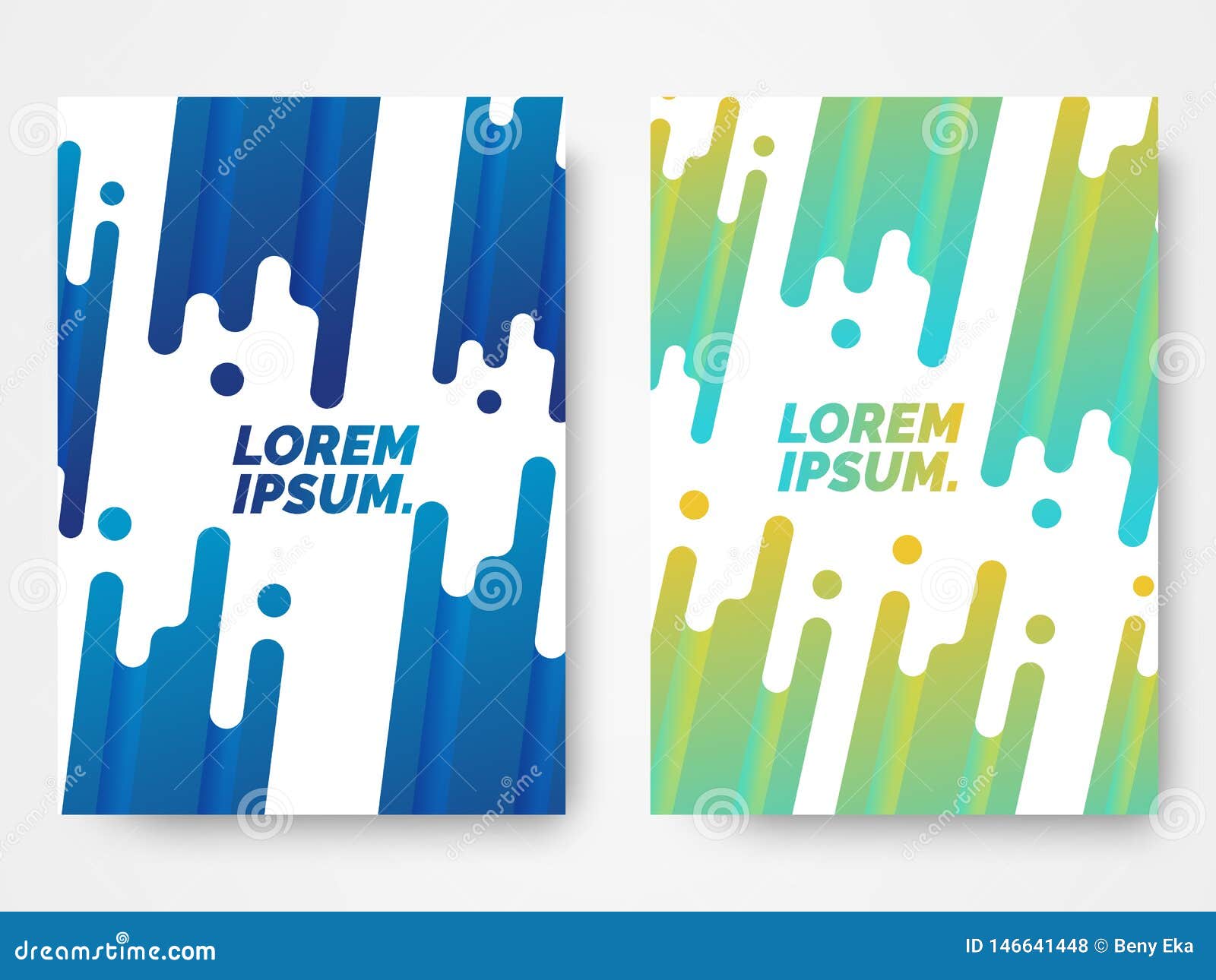 Set of Two Modern Abstract Covers with Cool Gradient Shapes and Copy ...